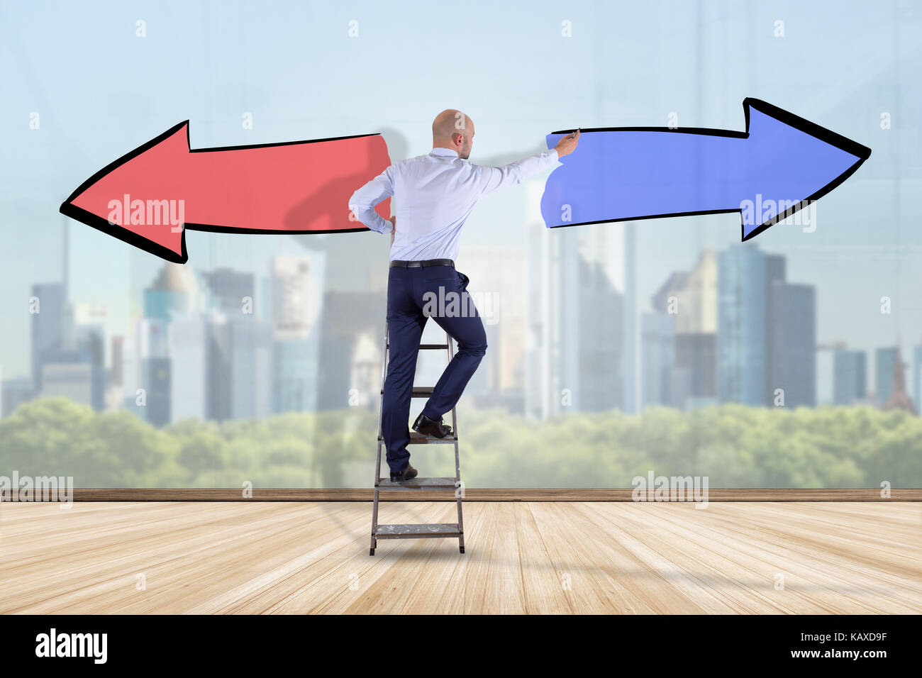 View of a Choosing the good direction - daily life concept Stock Photo ...