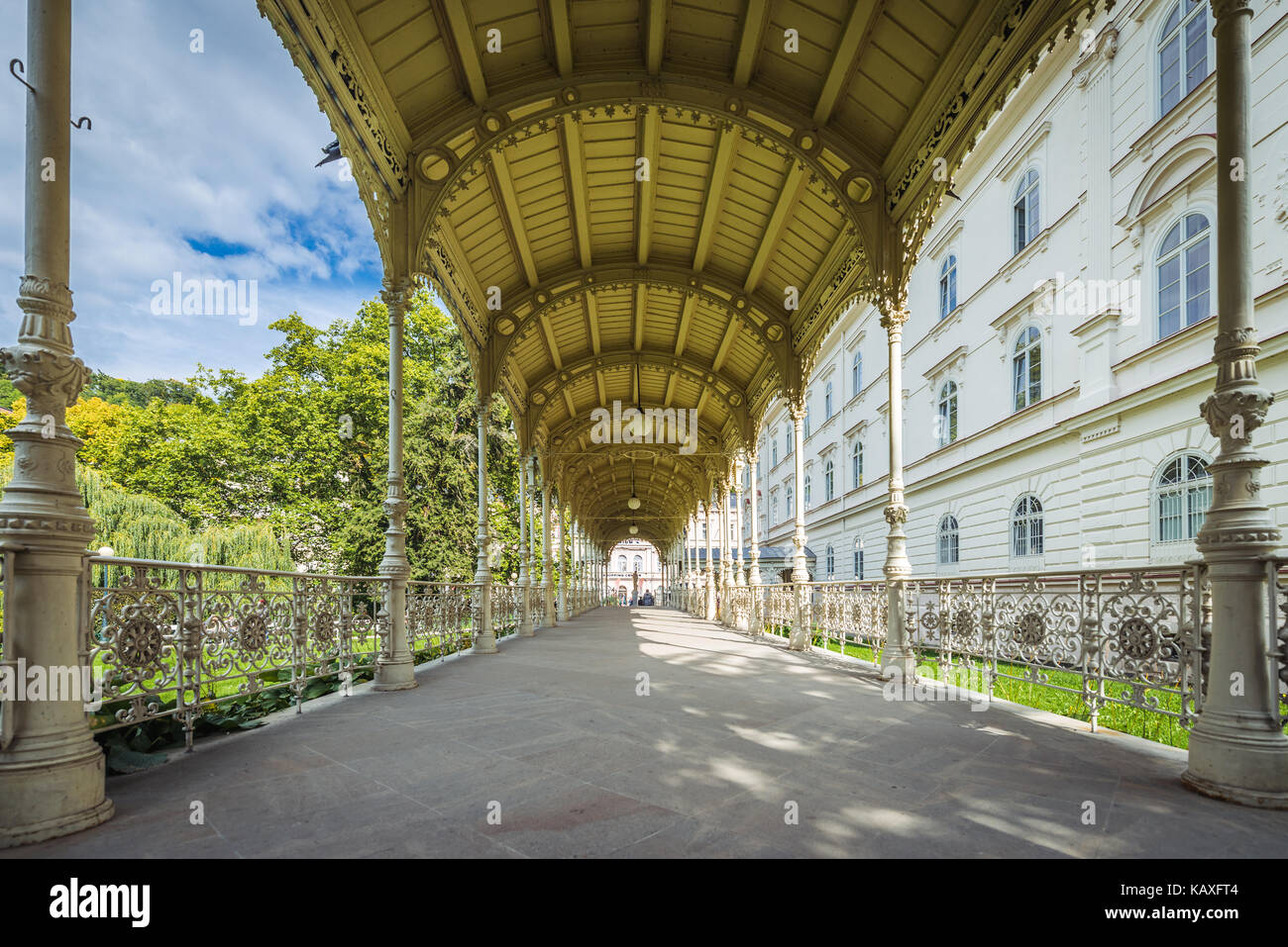 Karlovy Vary, Czech Republic- September 23, 2017: People are visiting ...