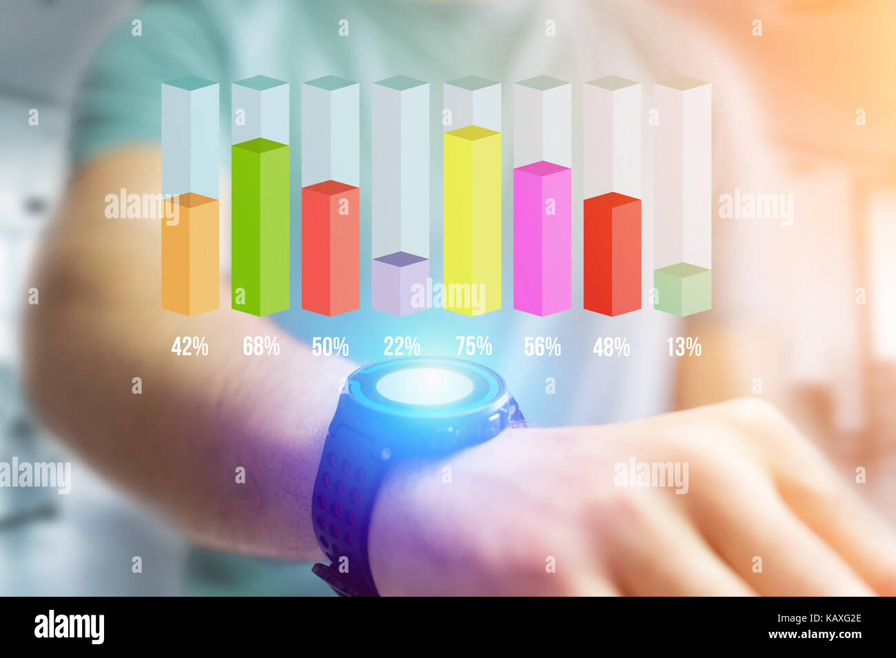 Stick man bar chart graph hi-res stock photography and images - Alamy