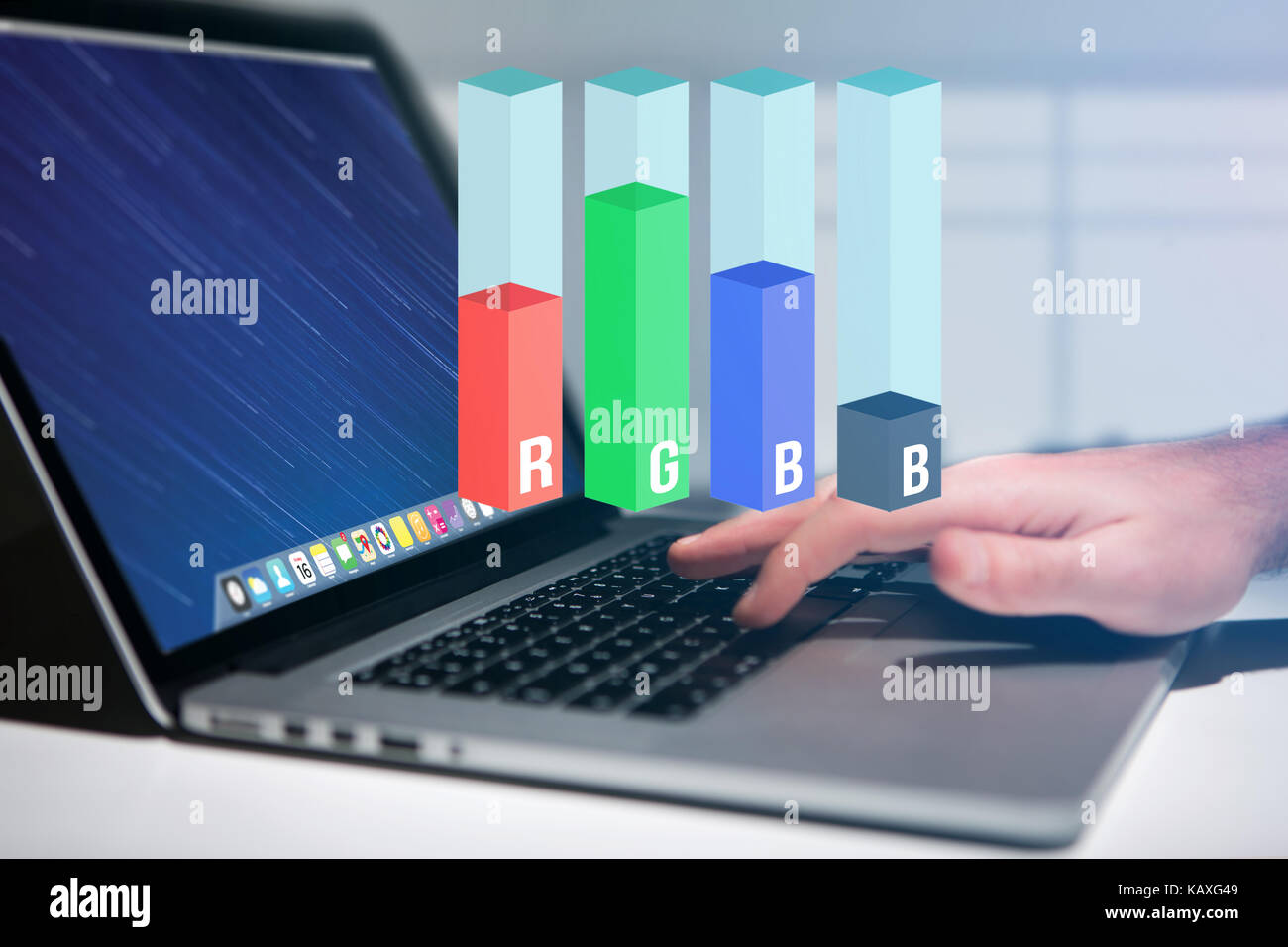 Concept view of a RGB Inkjet level interface over a device - Computer ...