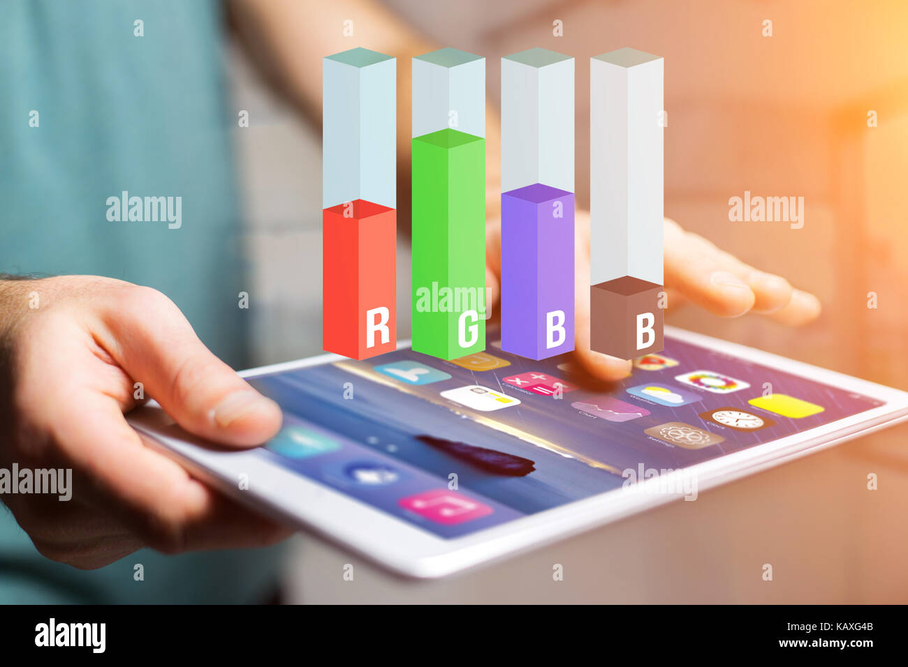 Concept view of a RGB Inkjet level interface over a device - Computer ...