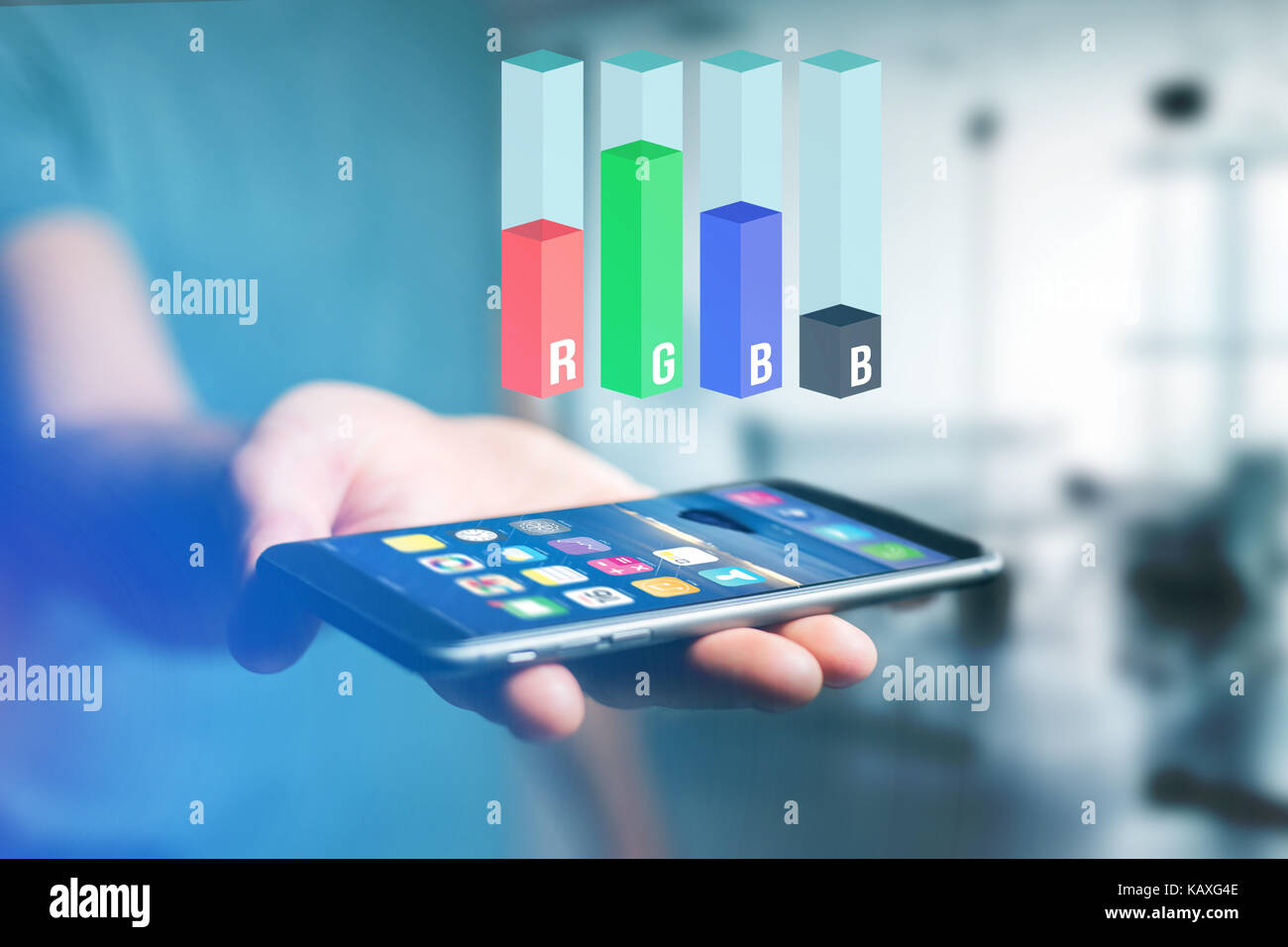 Concept view of a RGB Inkjet level interface over a device - Computer ...