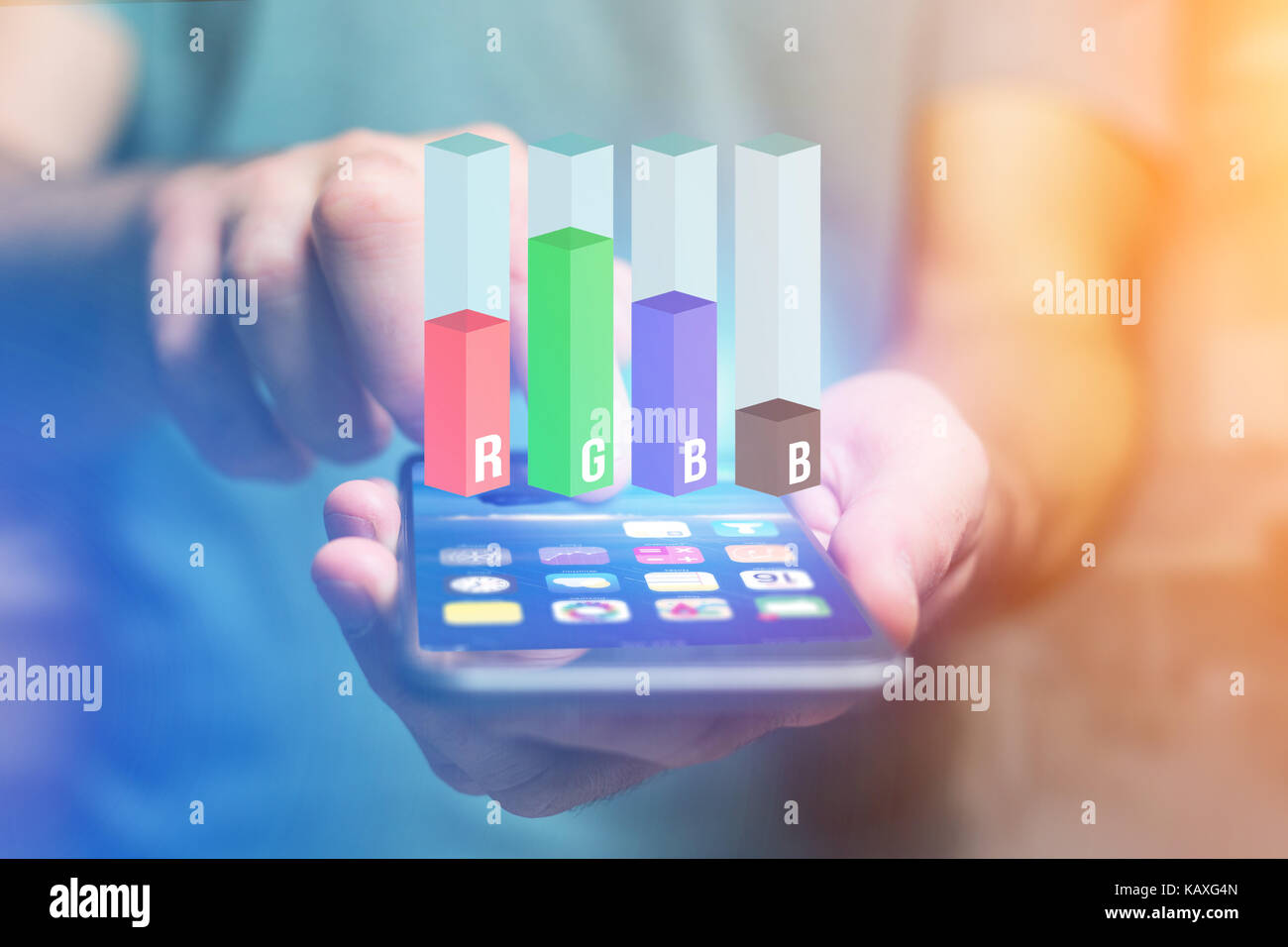 Concept view of a RGB Inkjet level interface over a device - Computer ...