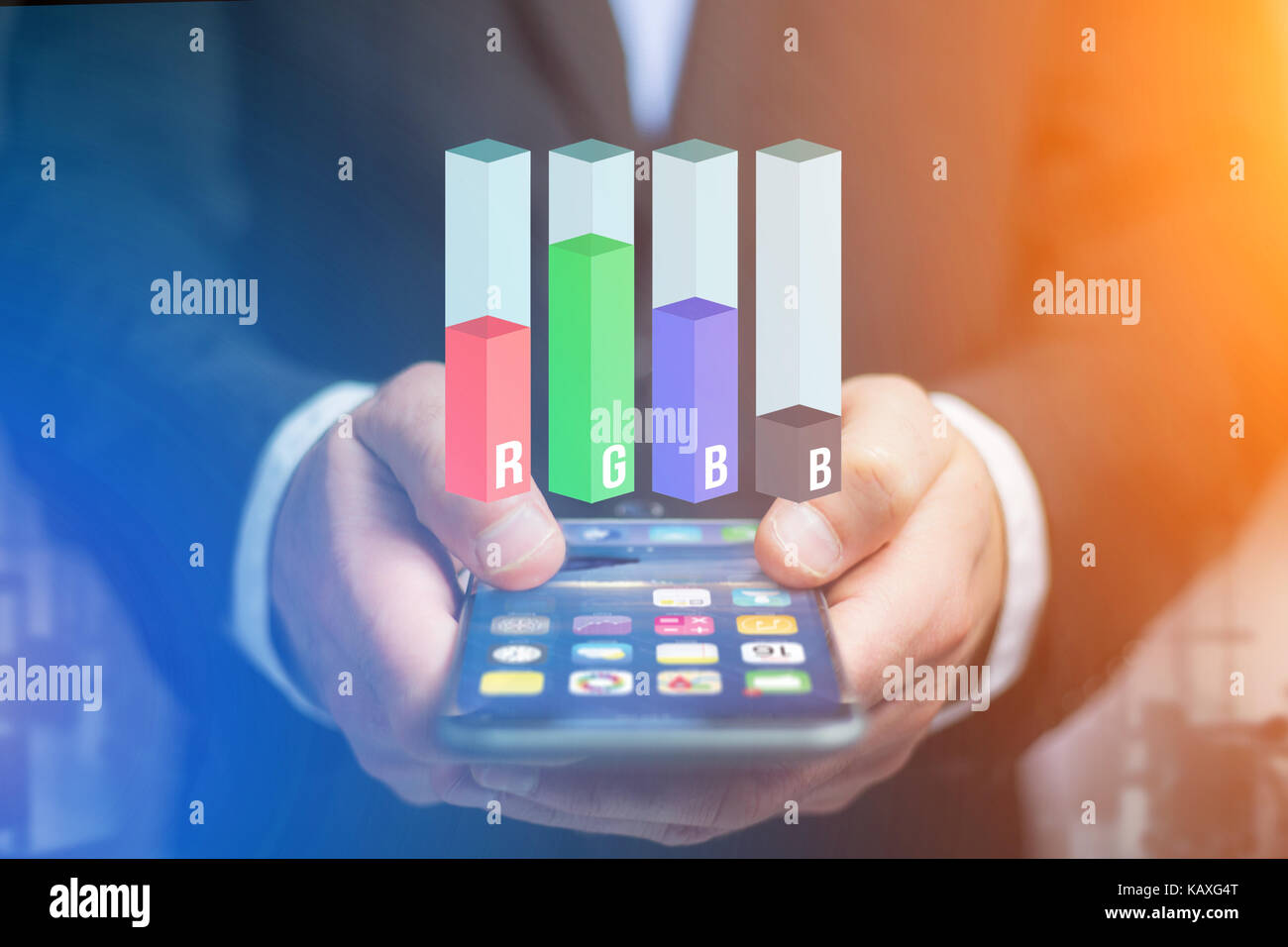 Concept view of a RGB Inkjet level interface over a device - Computer ...