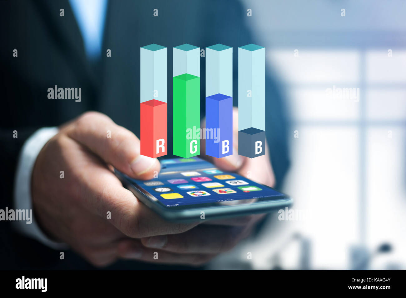 Concept view of a RGB Inkjet level interface over a device - Computer ...