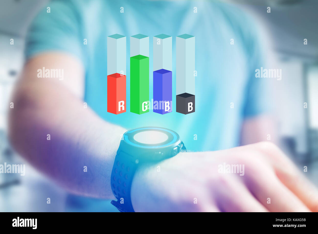 Concept view of a RGB Inkjet level interface over a device - Computer ...