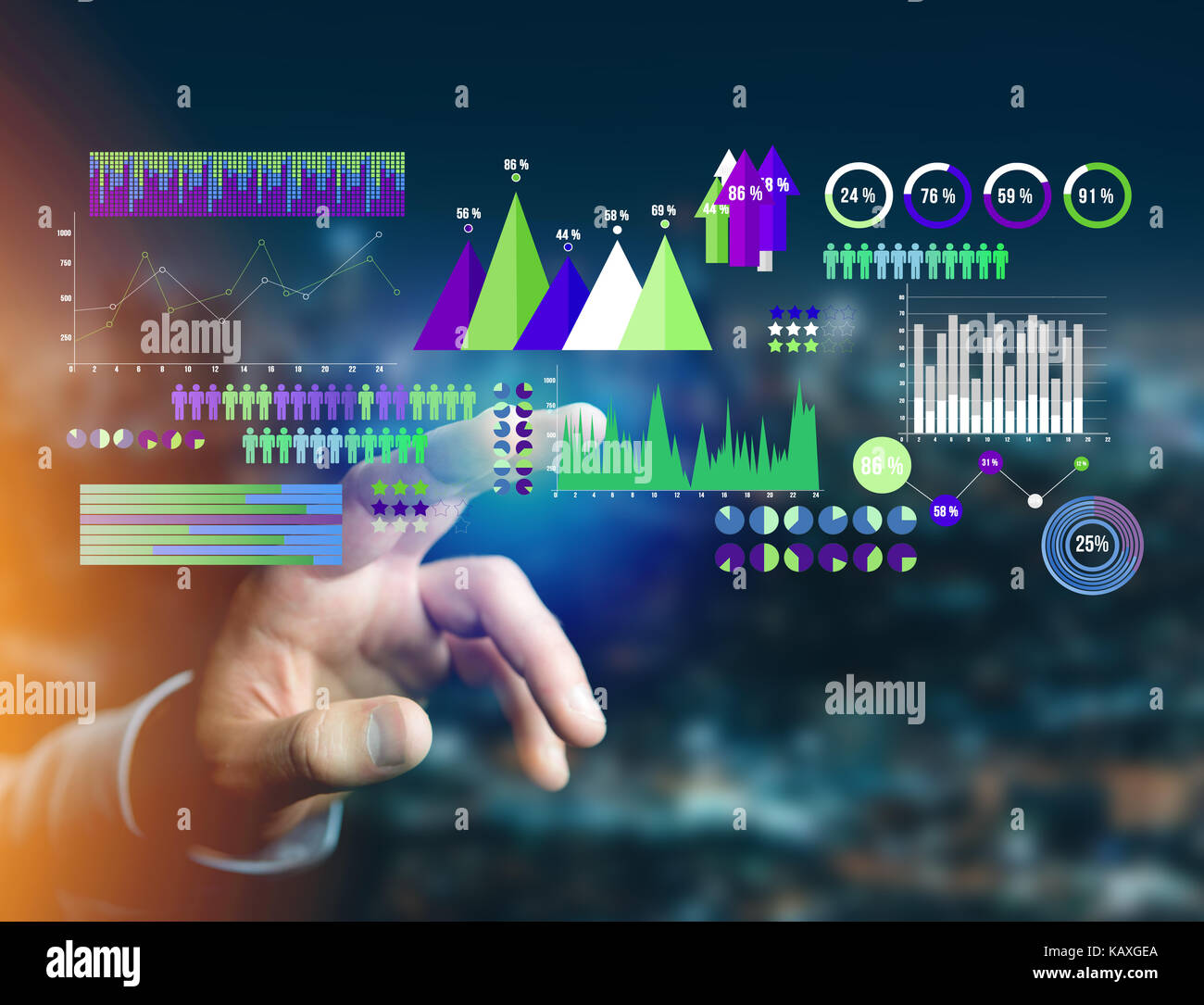 View of a Business interface with chart graph and stats - Business and ...