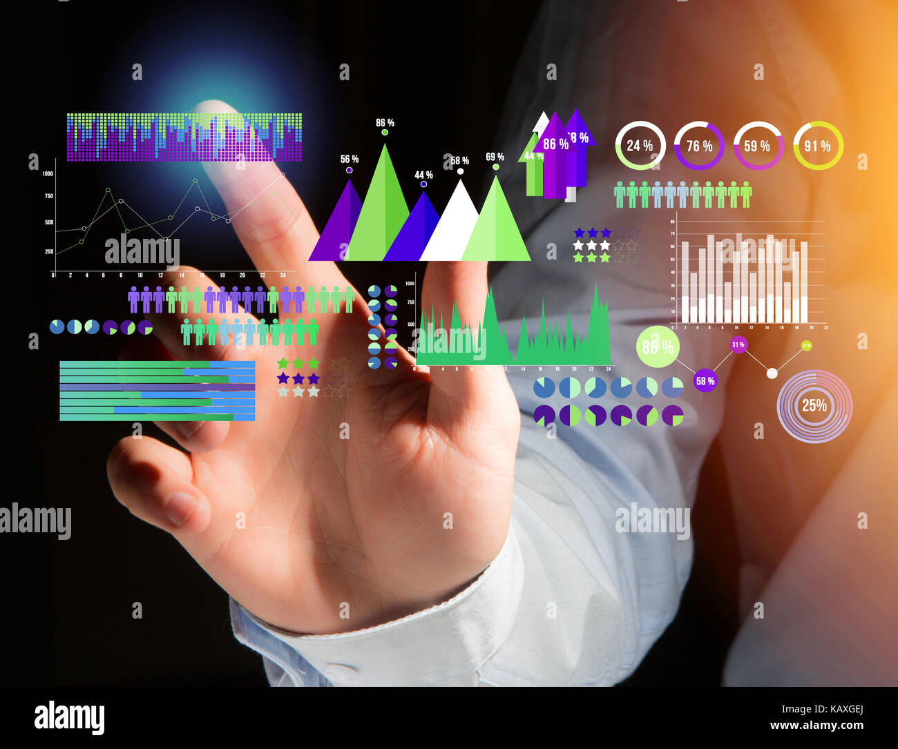 View of a Business interface with chart graph and stats - Business and ...