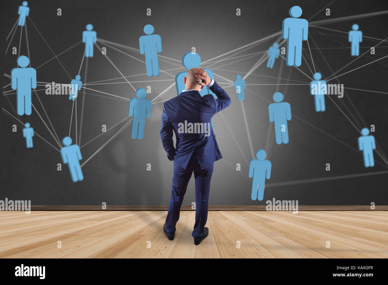 View of a Network connection with people linked each other - Business ...