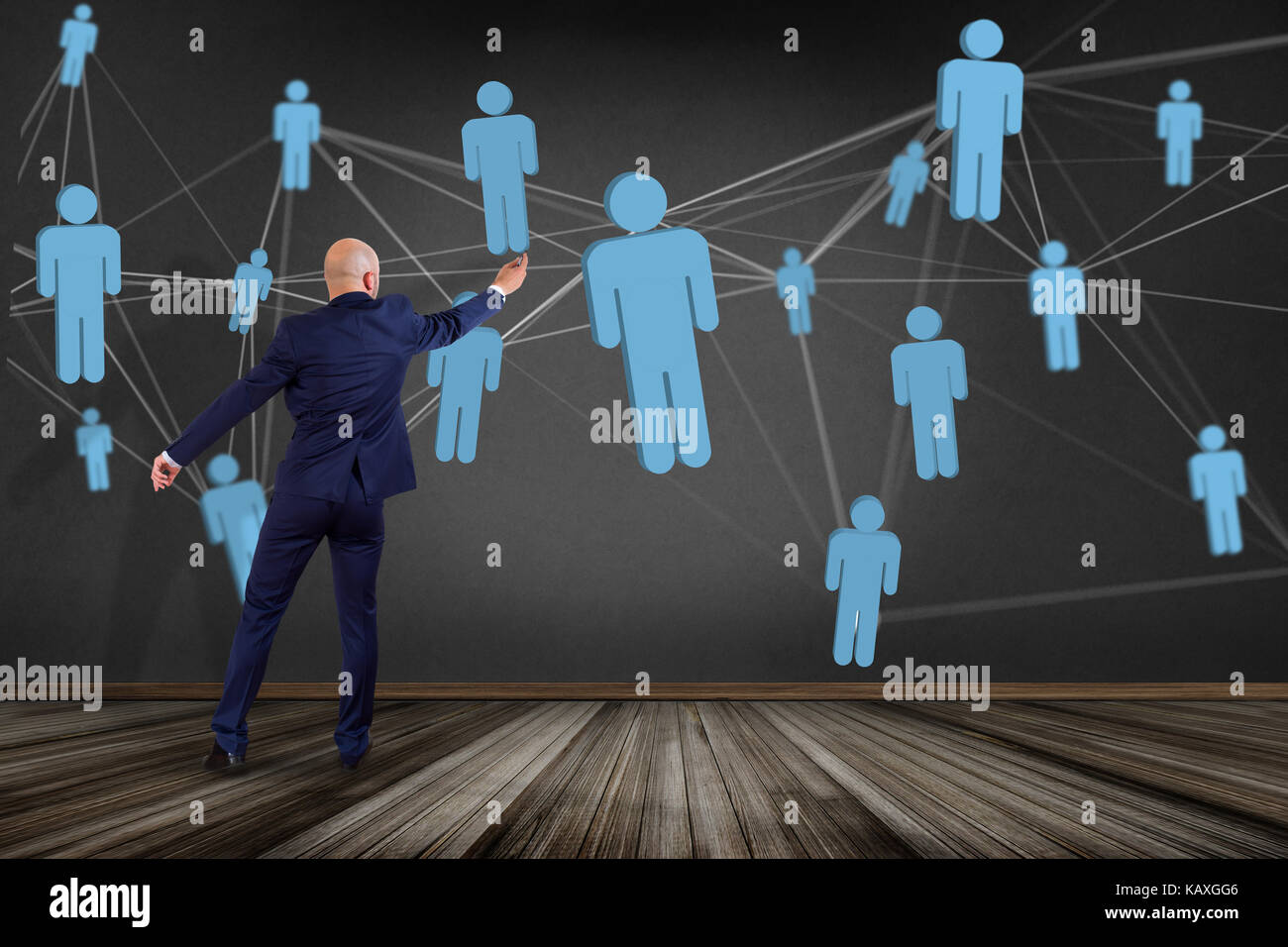 View of a Network connection with people linked each other - Business ...