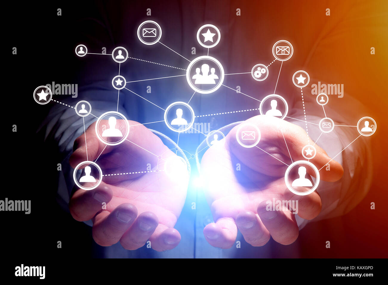 Concept view of business international network interface - Technology ...