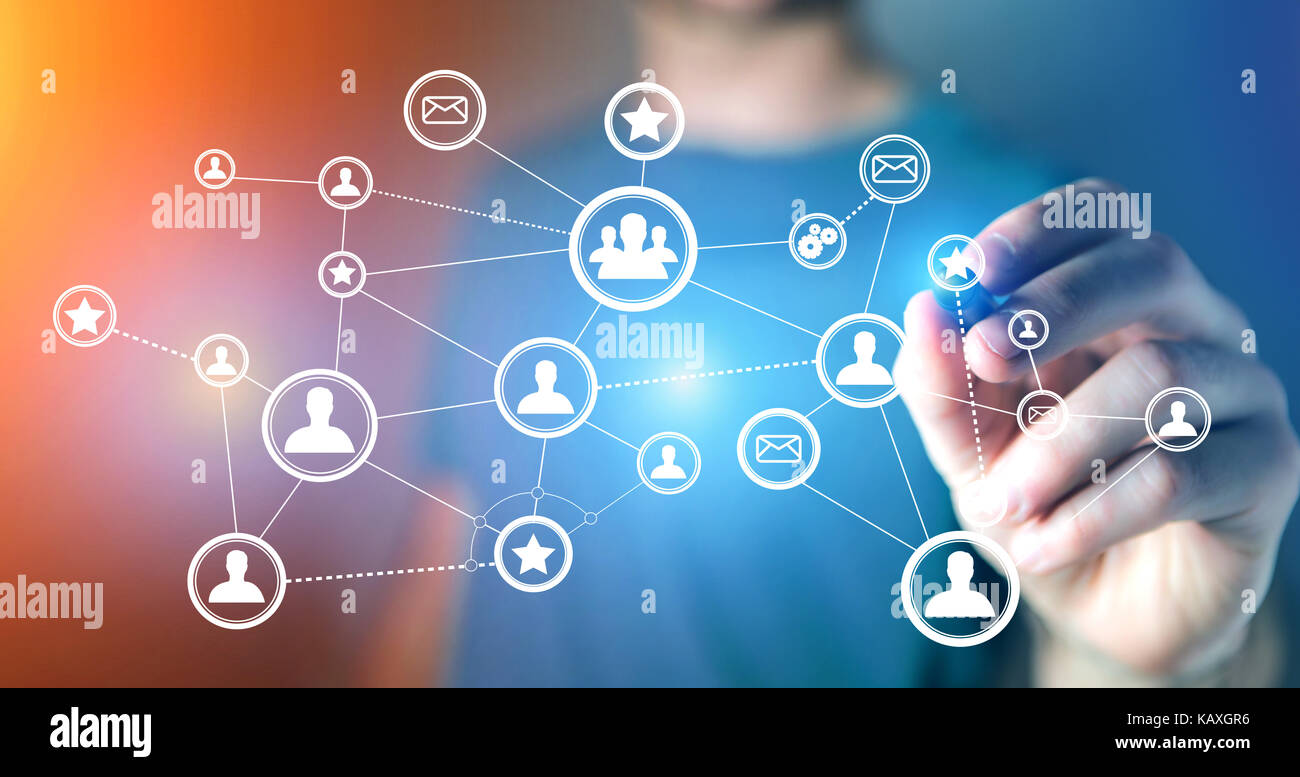 Concept view of business international network interface - Technology ...