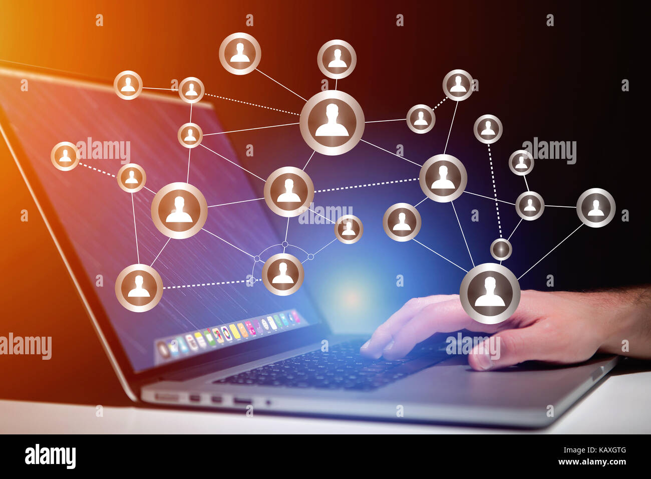 Concept view of business international network interface - Technology ...
