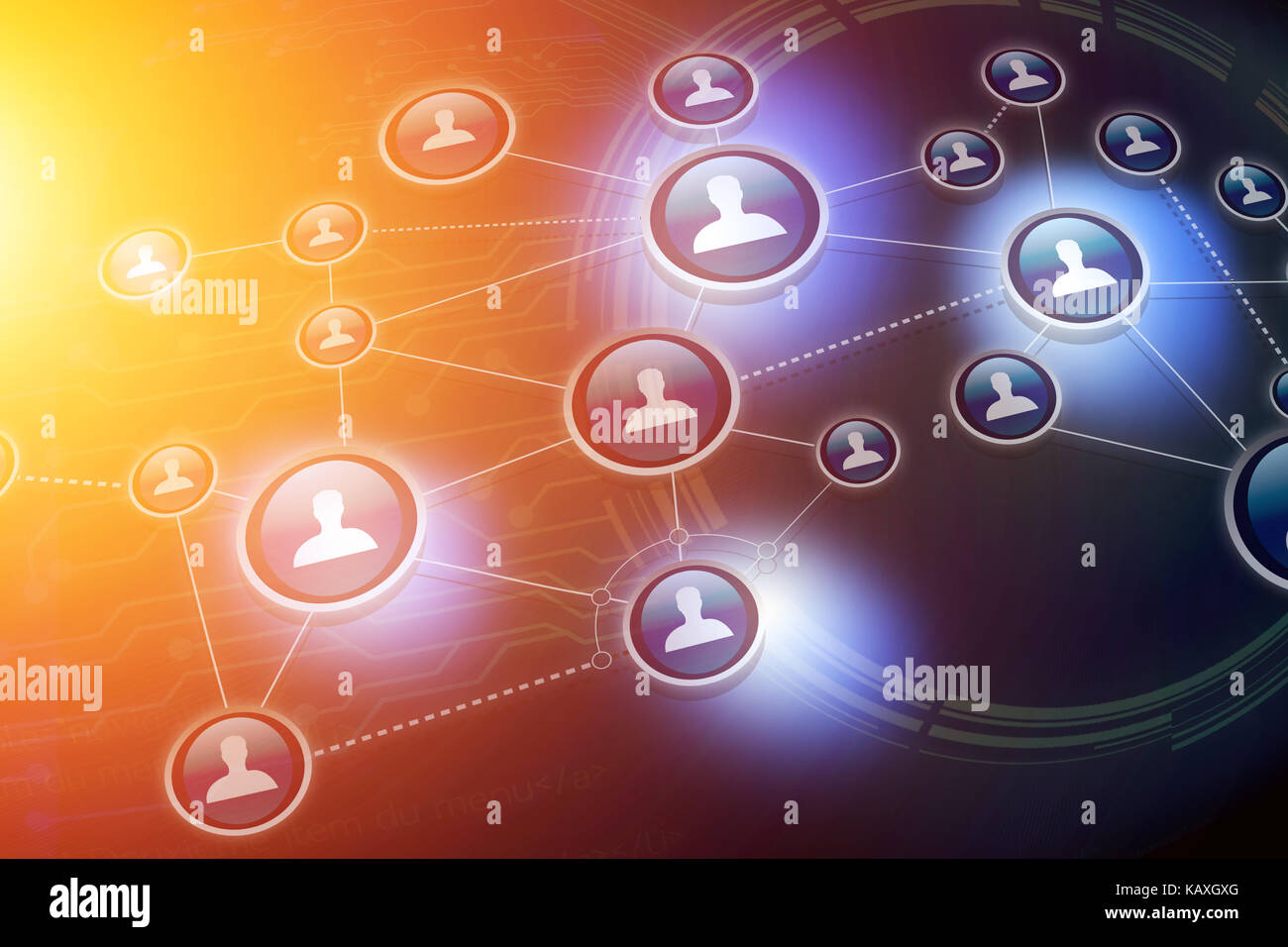 Concept view of business international network interface - Technology ...