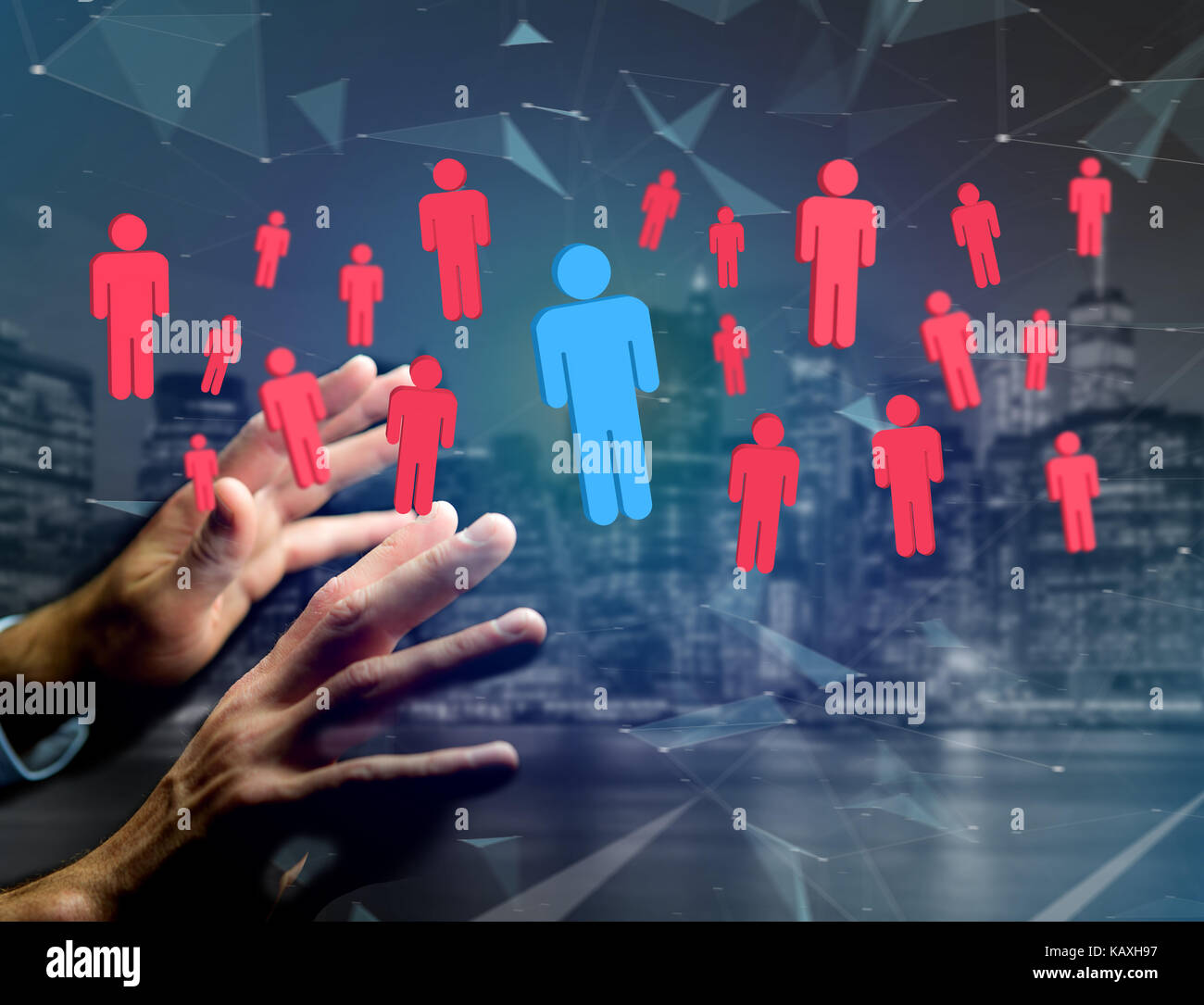 View of a Intruder in a group of network people - Business and contact ...