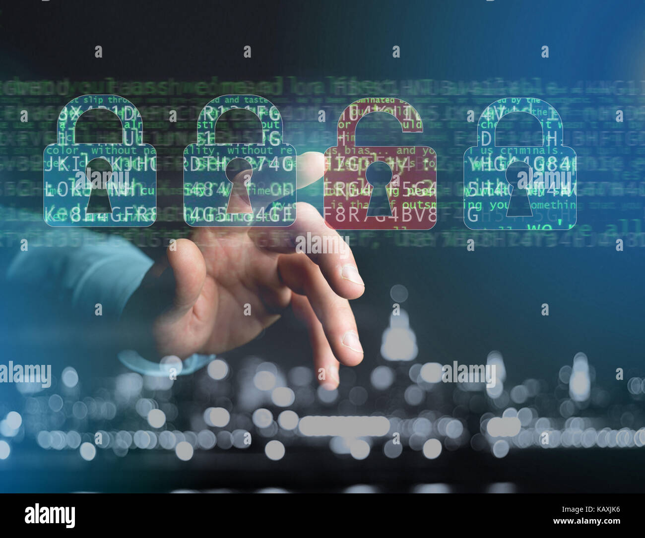 View of a Cyber attack concept on a technology interface Stock Photo ...