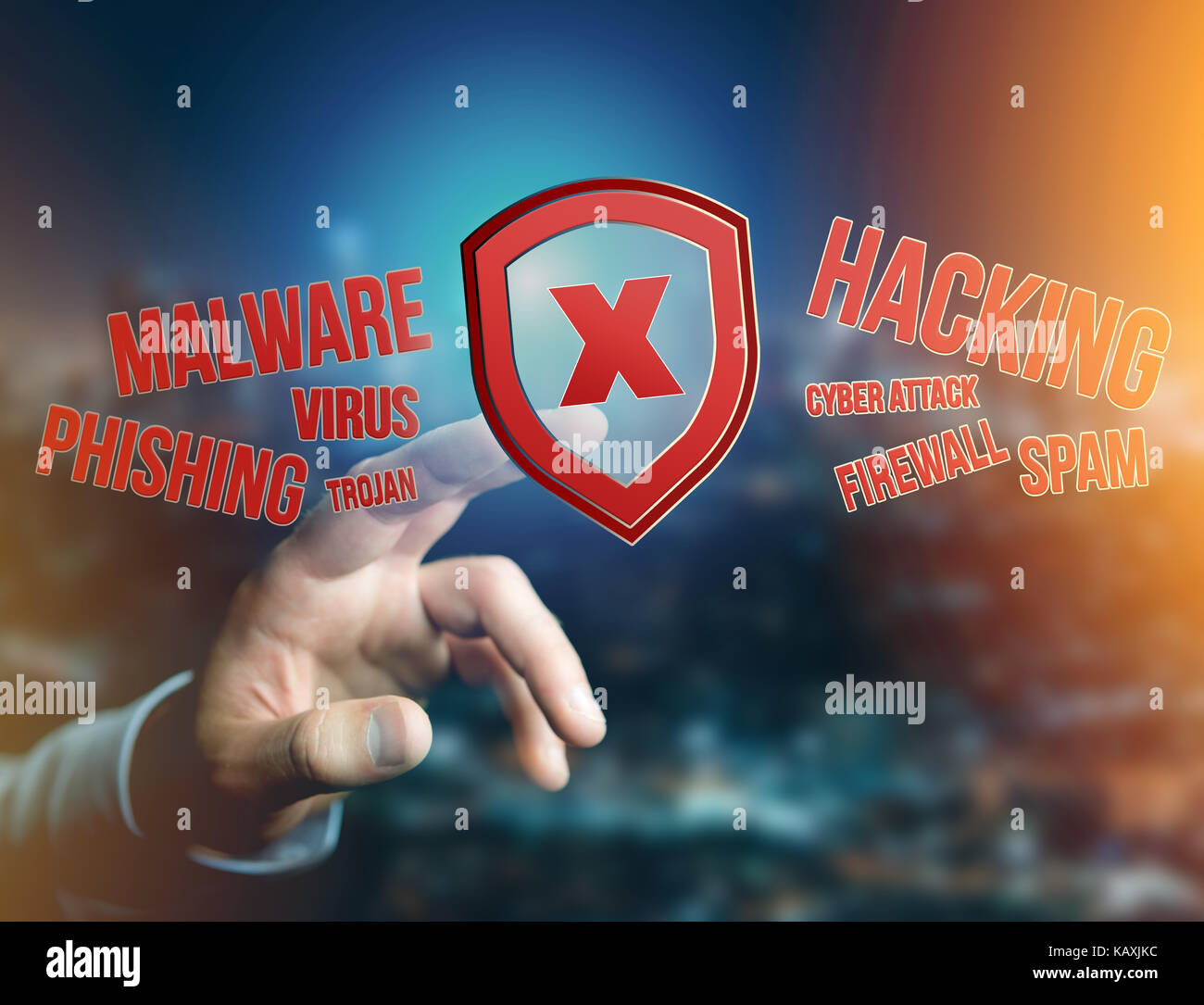 View of a Cyber attack concept on a technology interface Stock Photo ...