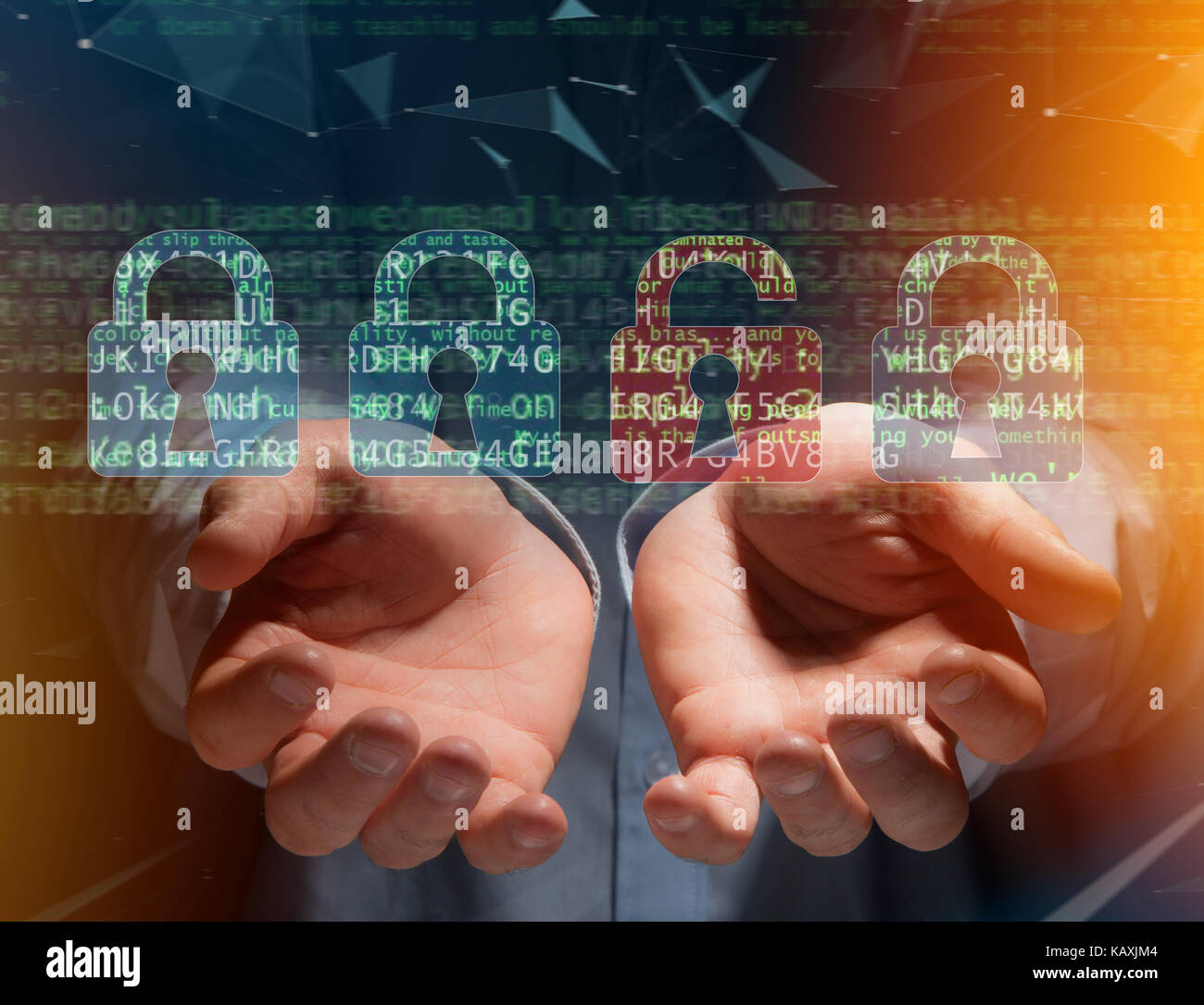 View of a Cyber attack concept on a technology interface Stock Photo ...