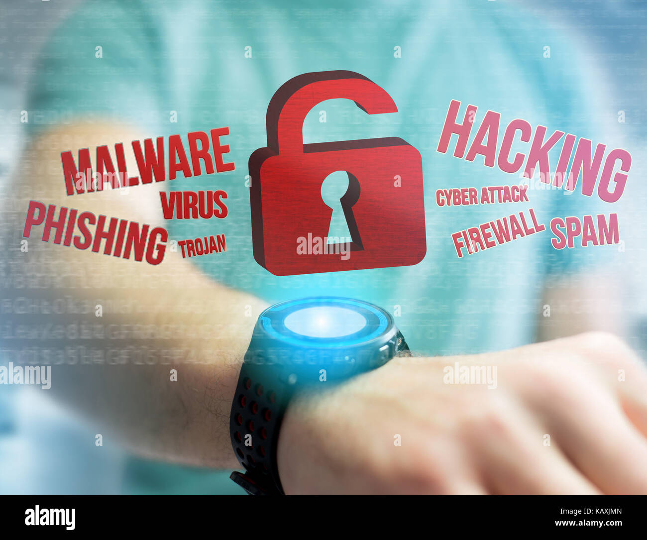View of a Cyber attack concept on a technology interface Stock Photo ...
