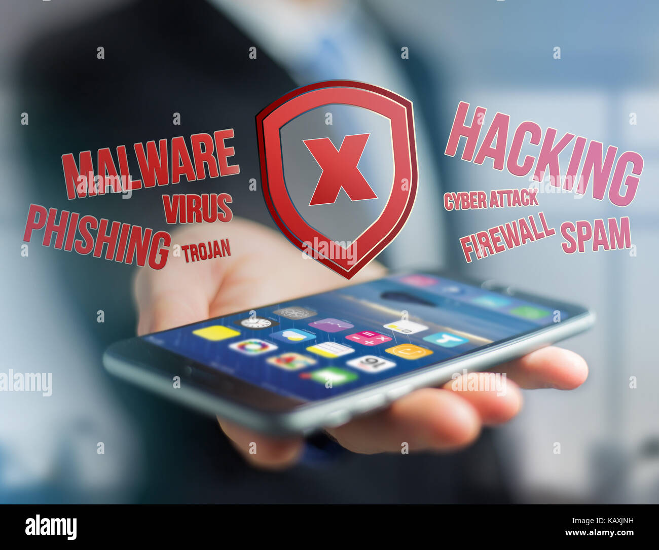 View of a Cyber attack concept on a technology interface Stock Photo ...