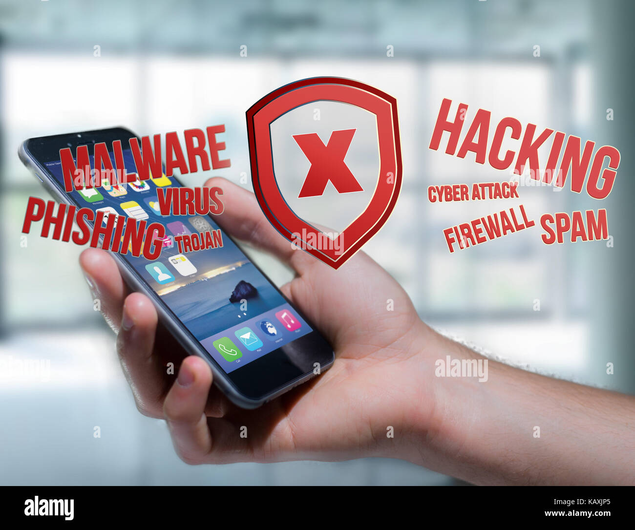 View of a Cyber attack concept on a technology interface Stock Photo ...