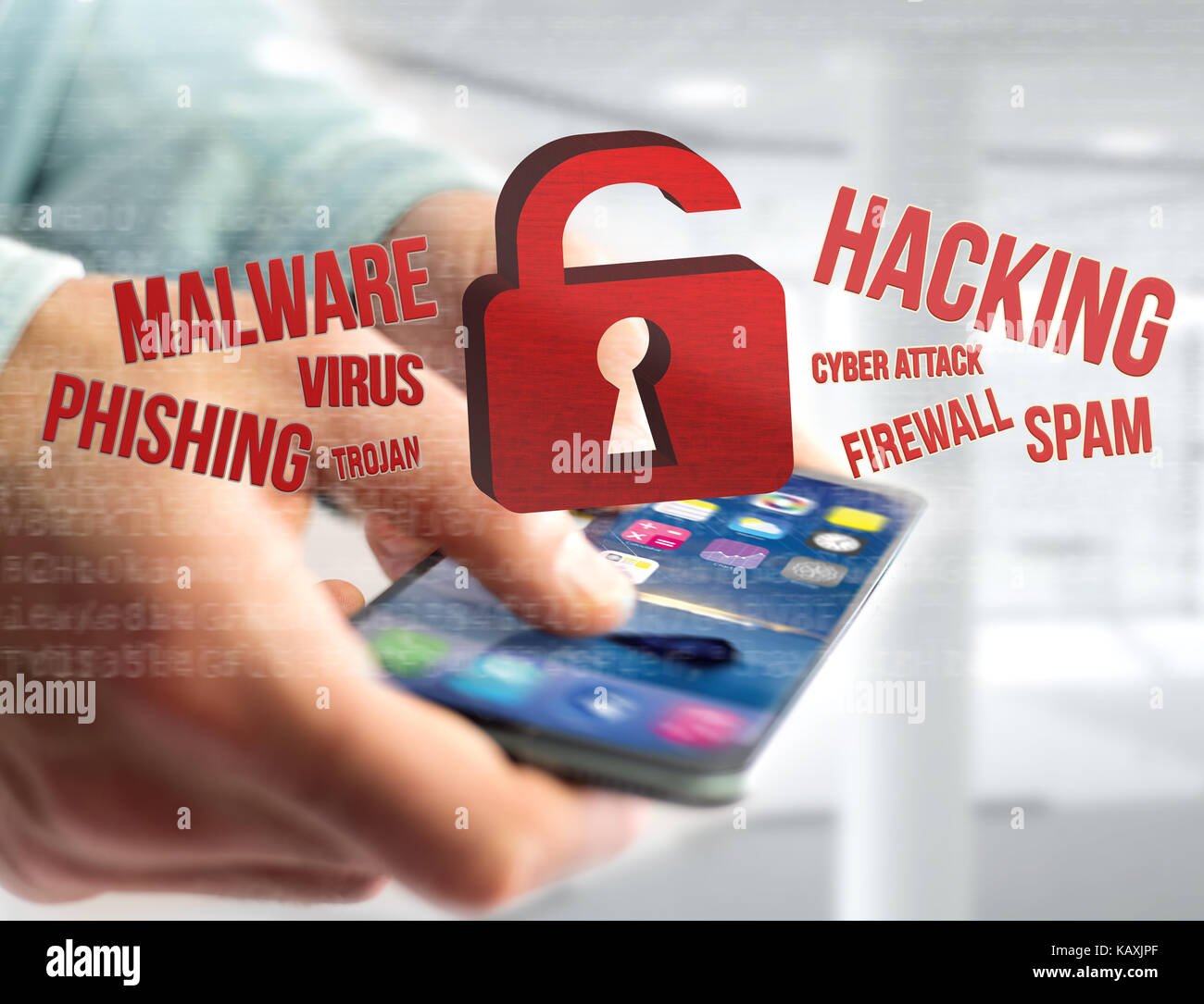 View of a Cyber attack concept on a technology interface Stock Photo ...