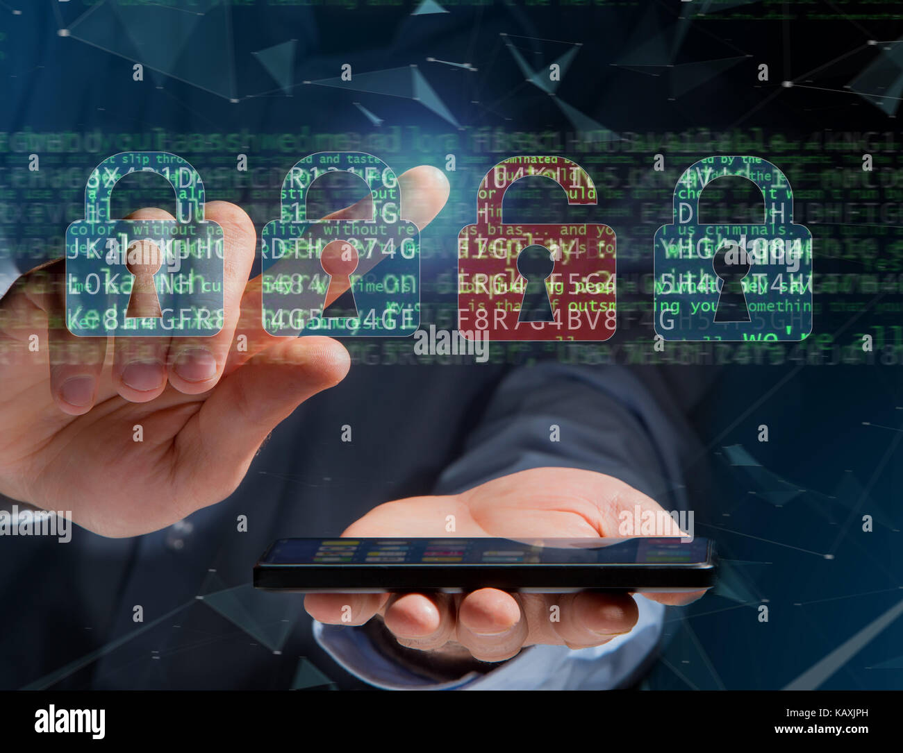 View of a Cyber attack concept on a technology interface Stock Photo ...