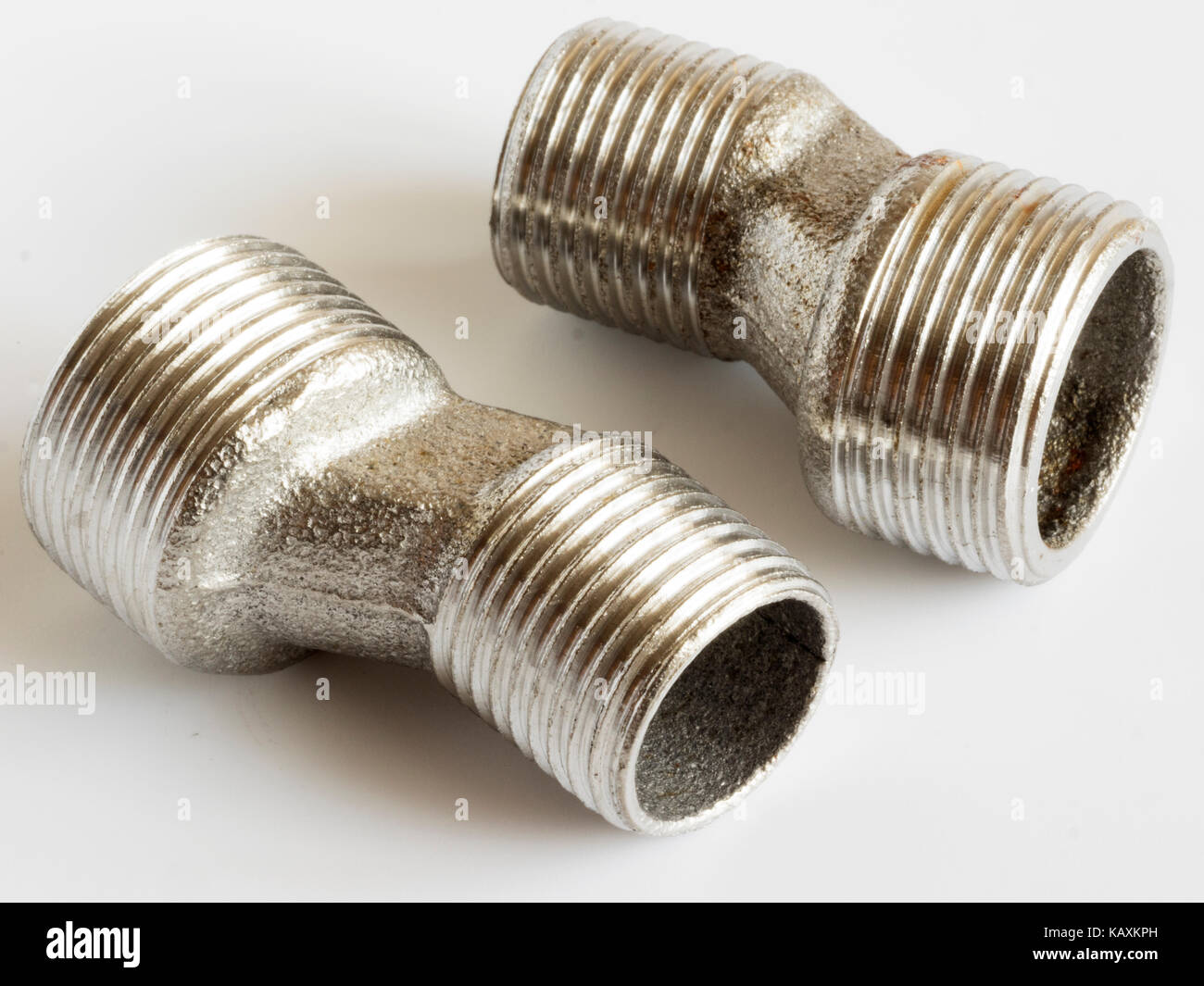 Wall mixer connector eccentric faucet fitting isolated on white ...