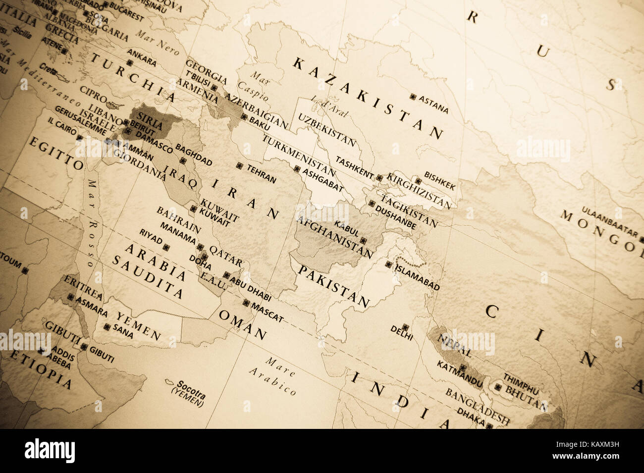 Eastern Globe map Stock Photo - Alamy