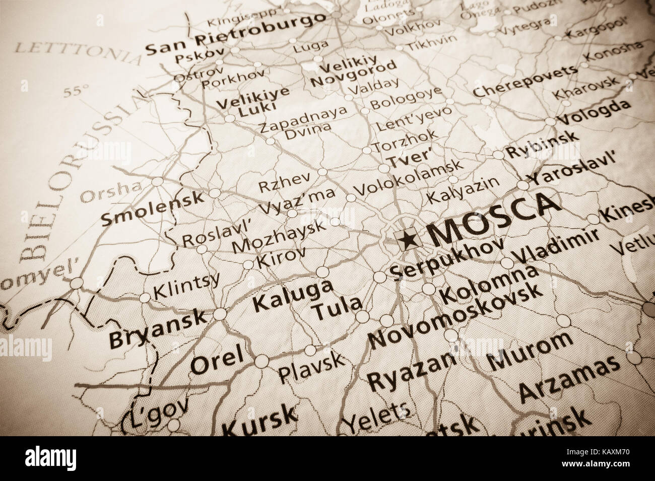 Geographical view of Moscow Stock Photo - Alamy
