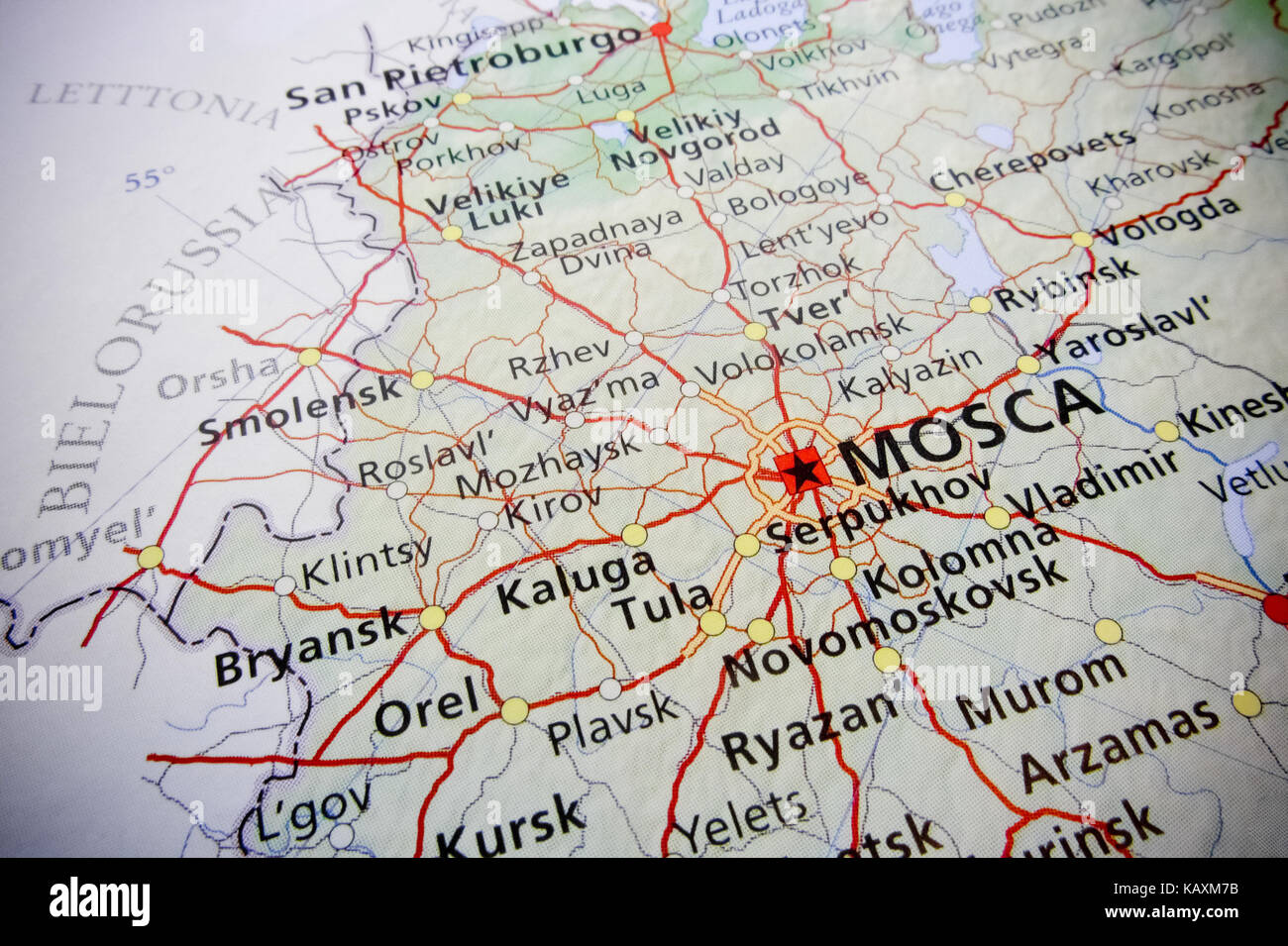 Geographical view of Moscow Stock Photo - Alamy