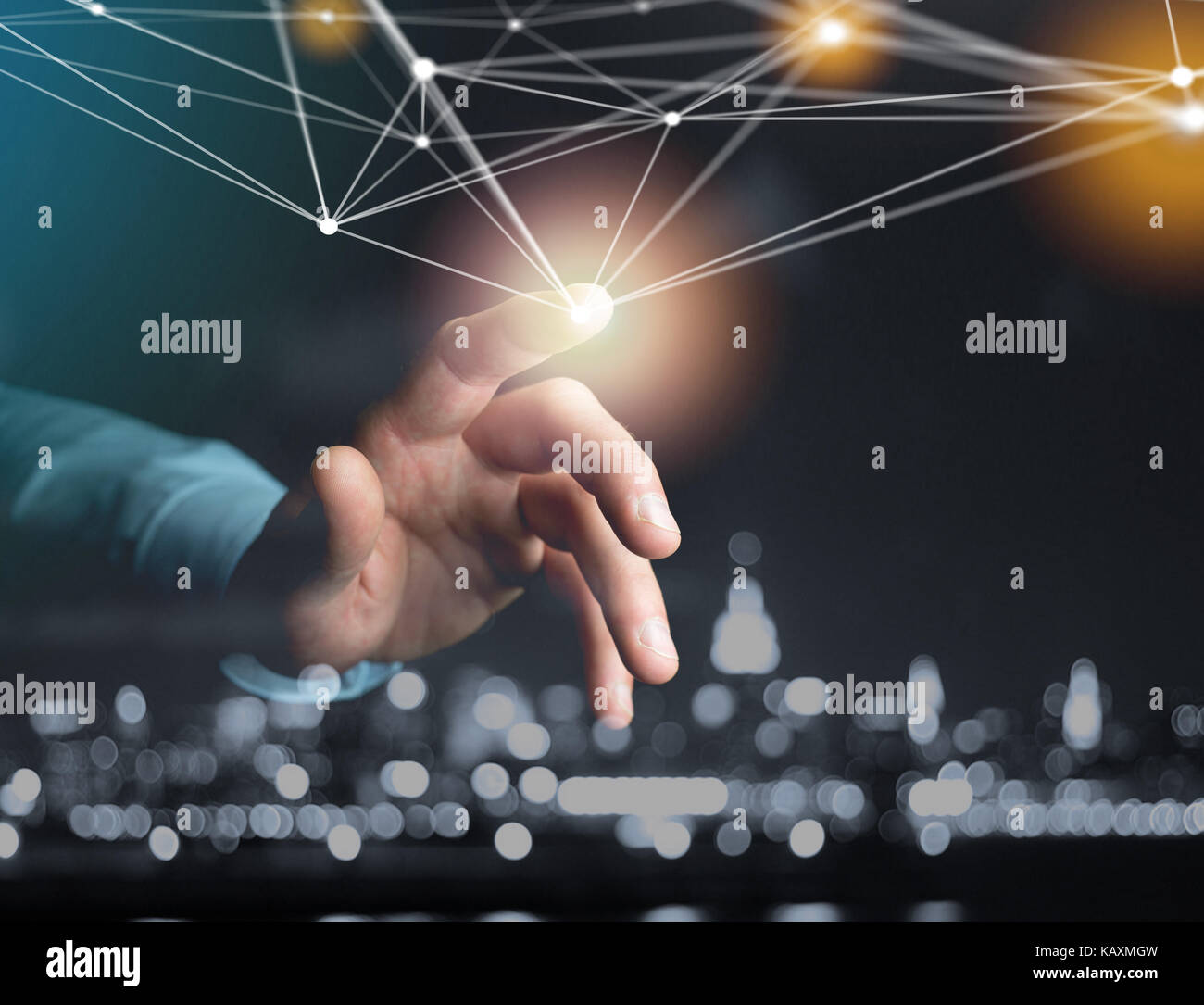View of a Web operating system screen and network connection displayed ...