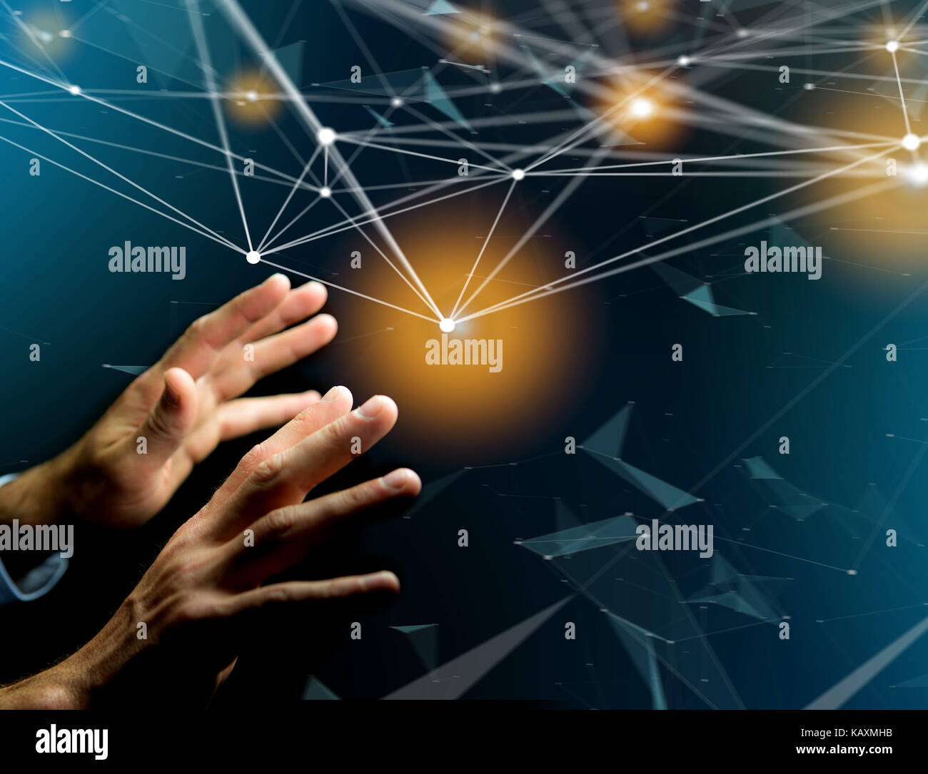View of a Web operating system screen and network connection displayed ...