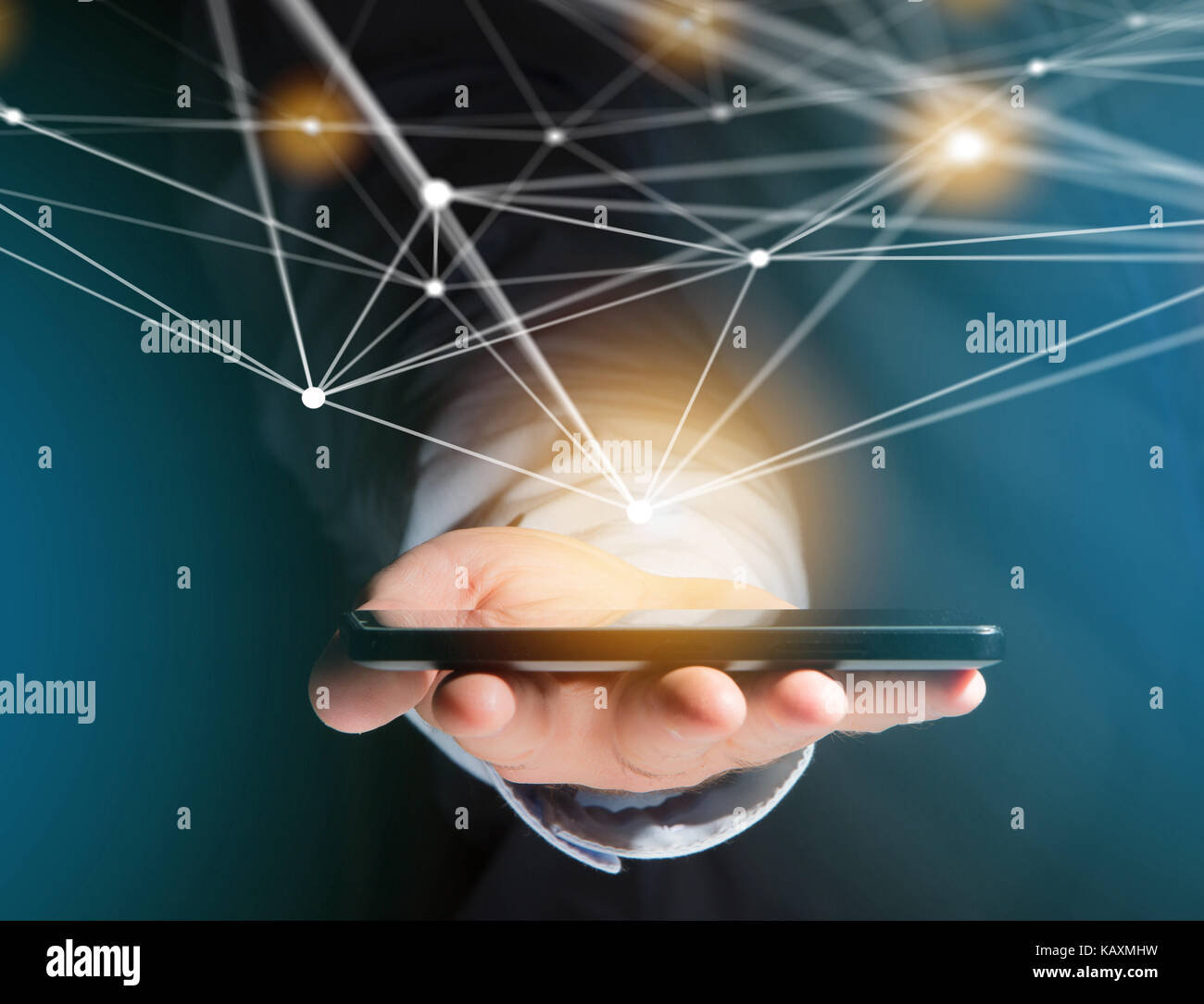 View of a Web operating system screen and network connection displayed ...