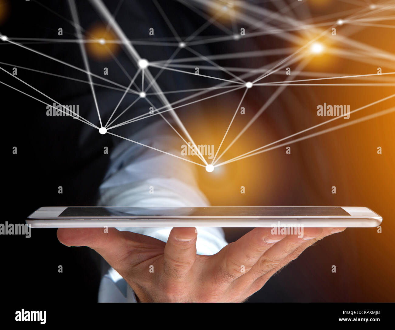View of a Web operating system screen and network connection displayed ...