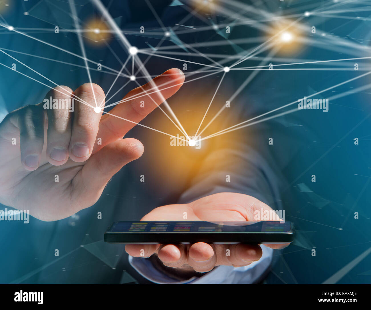 View of a Web operating system screen and network connection displayed ...