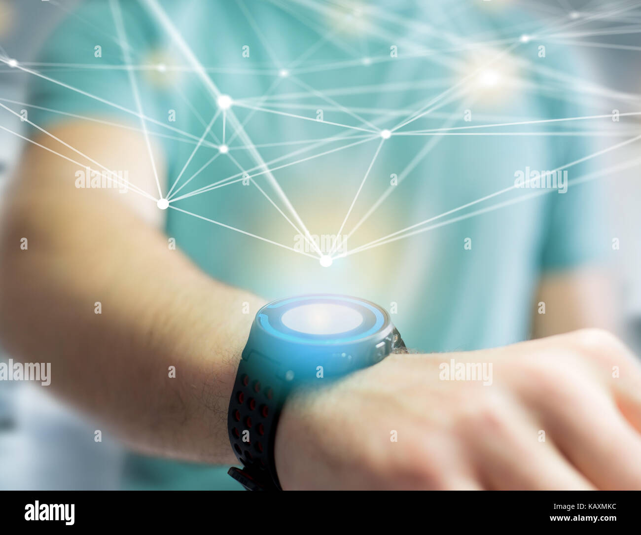 View of a Web operating system screen and network connection displayed ...
