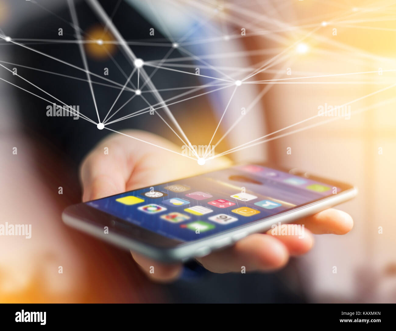 View of a Web operating system screen and network connection displayed ...