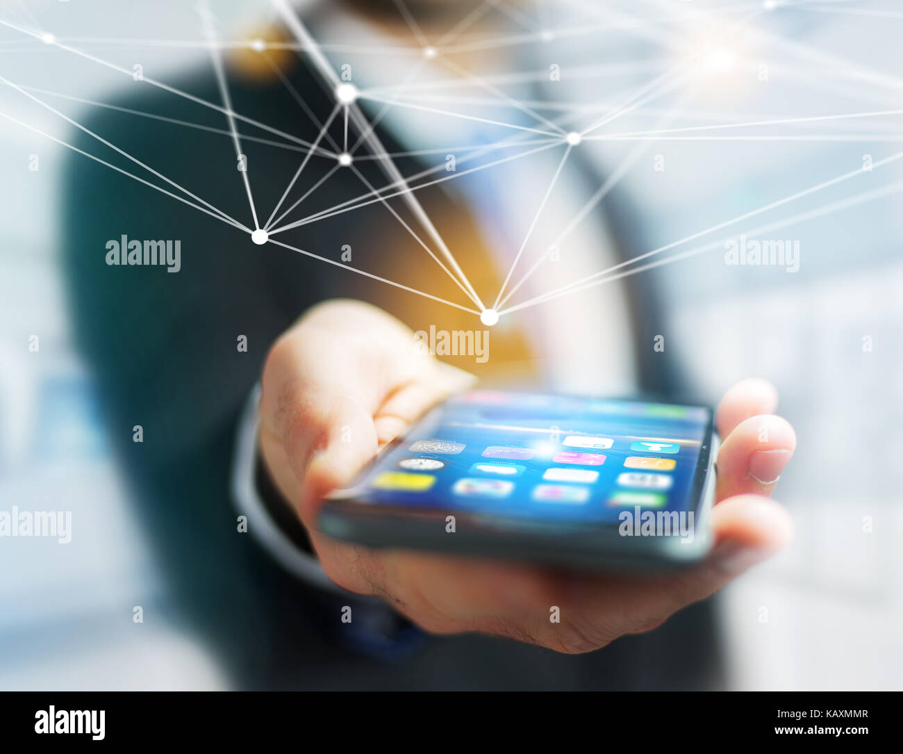 View of a Web operating system screen and network connection displayed ...