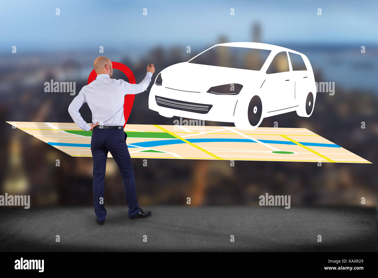 Drawing pin in map hi-res stock photography and images - Alamy