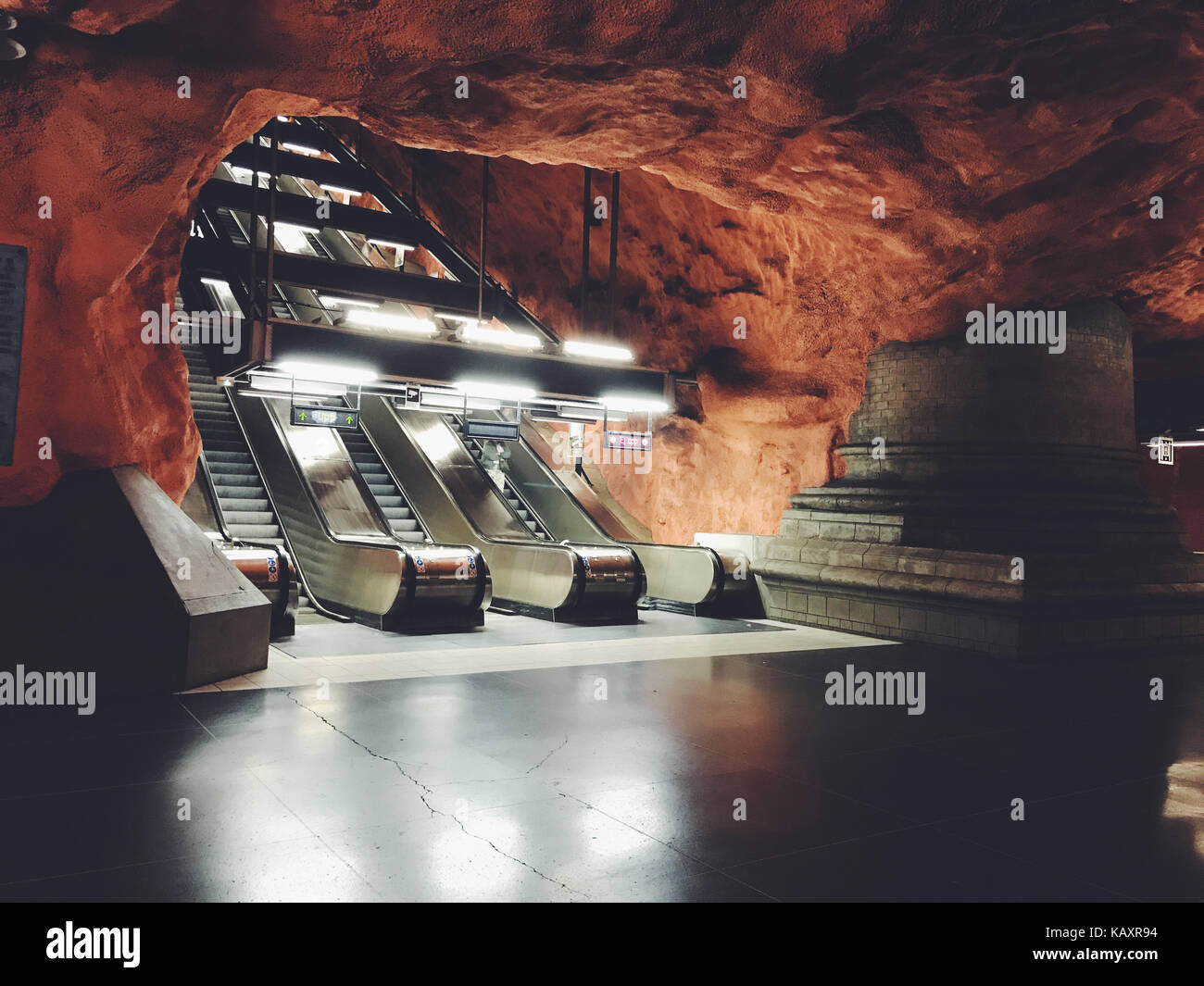 Radhuset tunnelbanestation Underground. Station of the Subway Stockholm ...