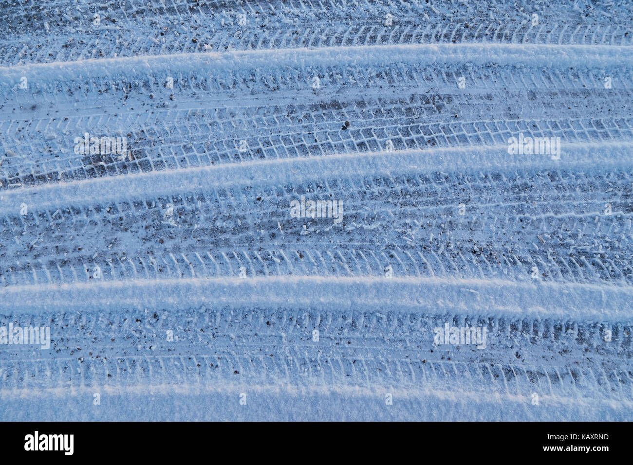 Car trails on snow view from above Stock Photo - Alamy