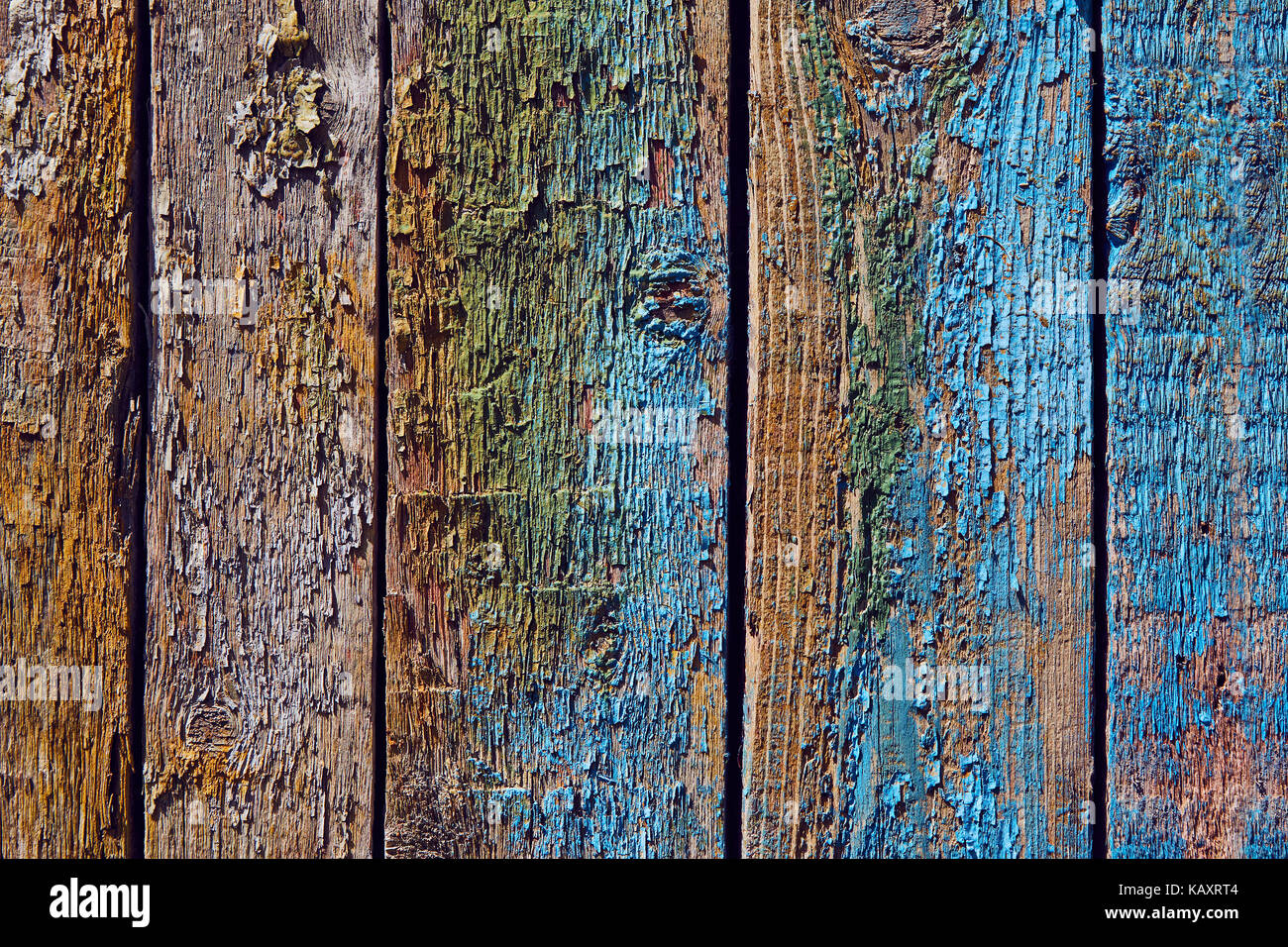 Wooden shabby background of boards painted with bright colors Stock ...