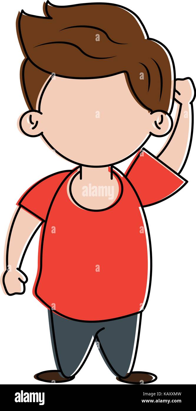 Boy with scratch Stock Vector Images - Alamy
