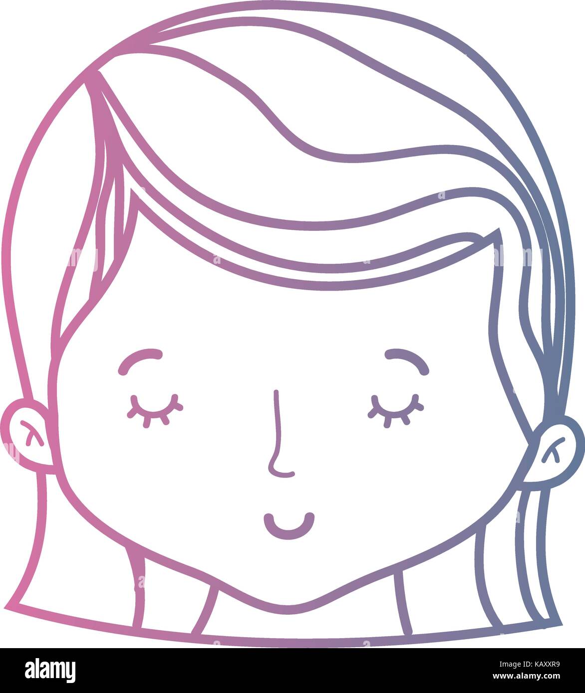 line cute woman head with hairstyle design Stock Vector Image & Art - Alamy