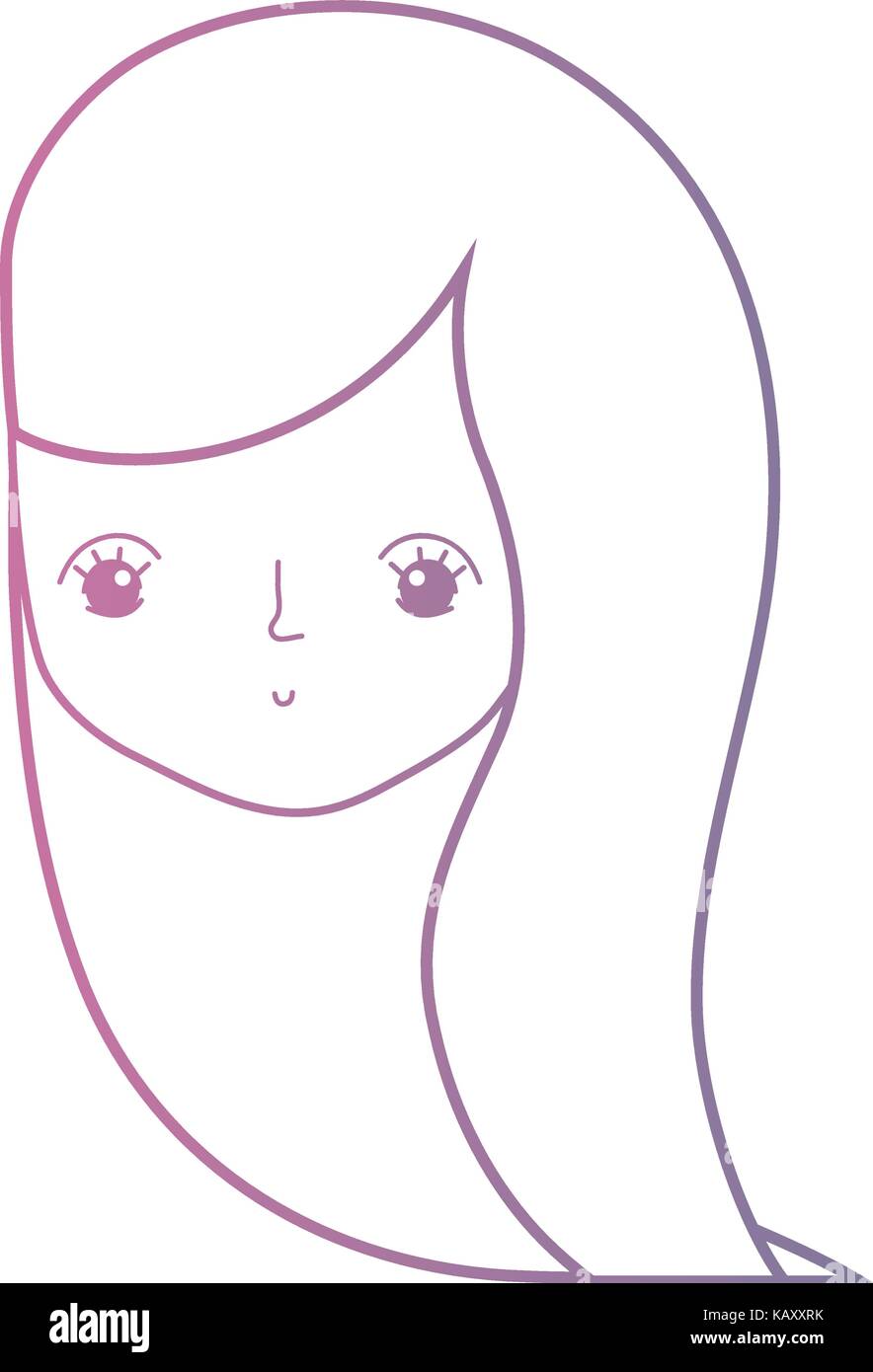 line cute woman head with hairstyle design Stock Vector Image & Art - Alamy