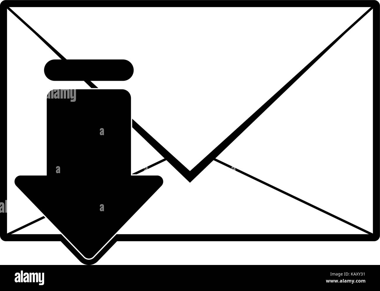 message envelope with download arrow icon image Stock Vector Image ...