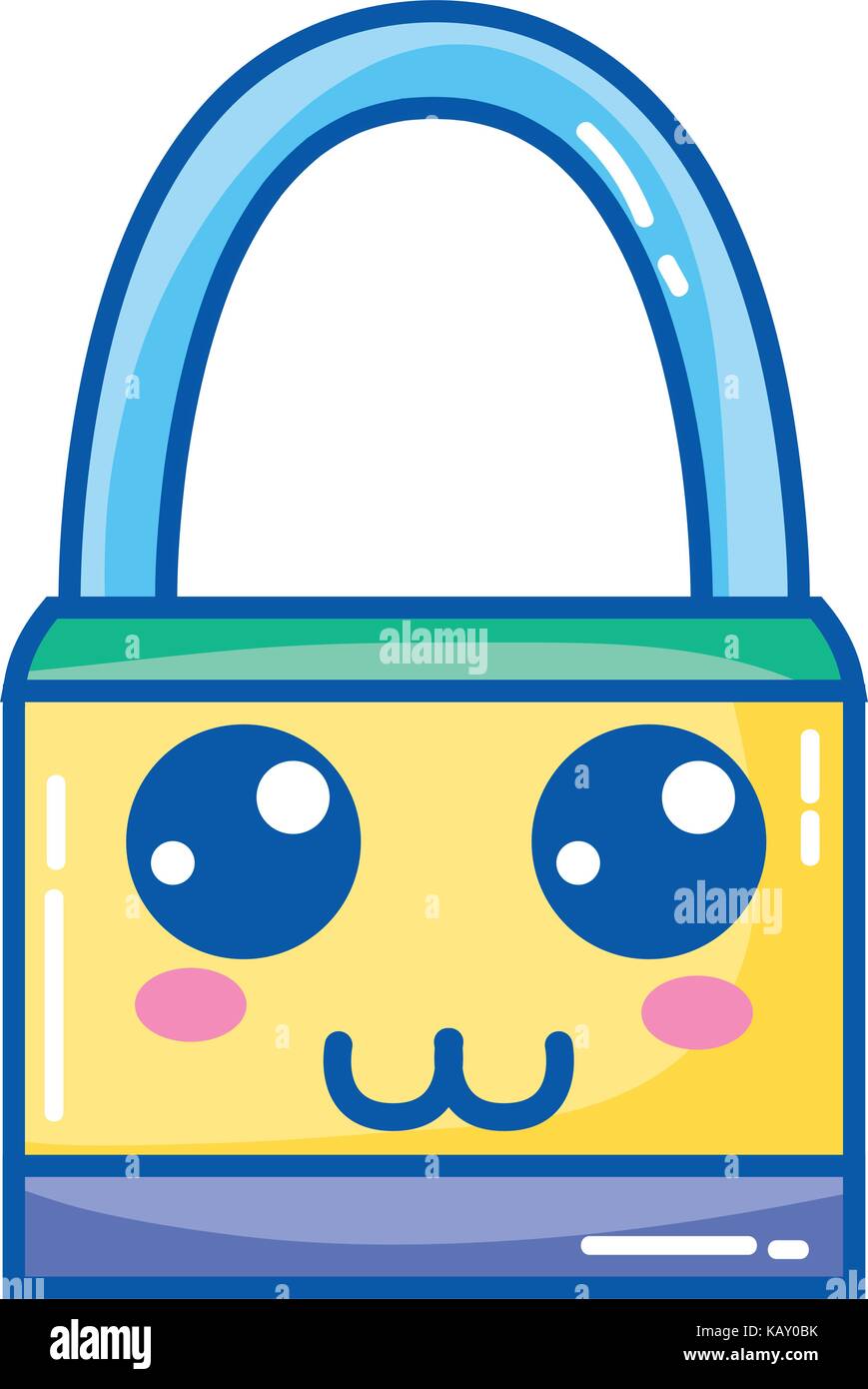 kawaii cute happy padlock security Stock Vector Image & Art - Alamy