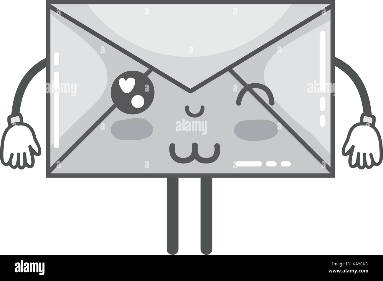 grayscale kawaii cute funny e-mail message Stock Vector Image & Art - Alamy