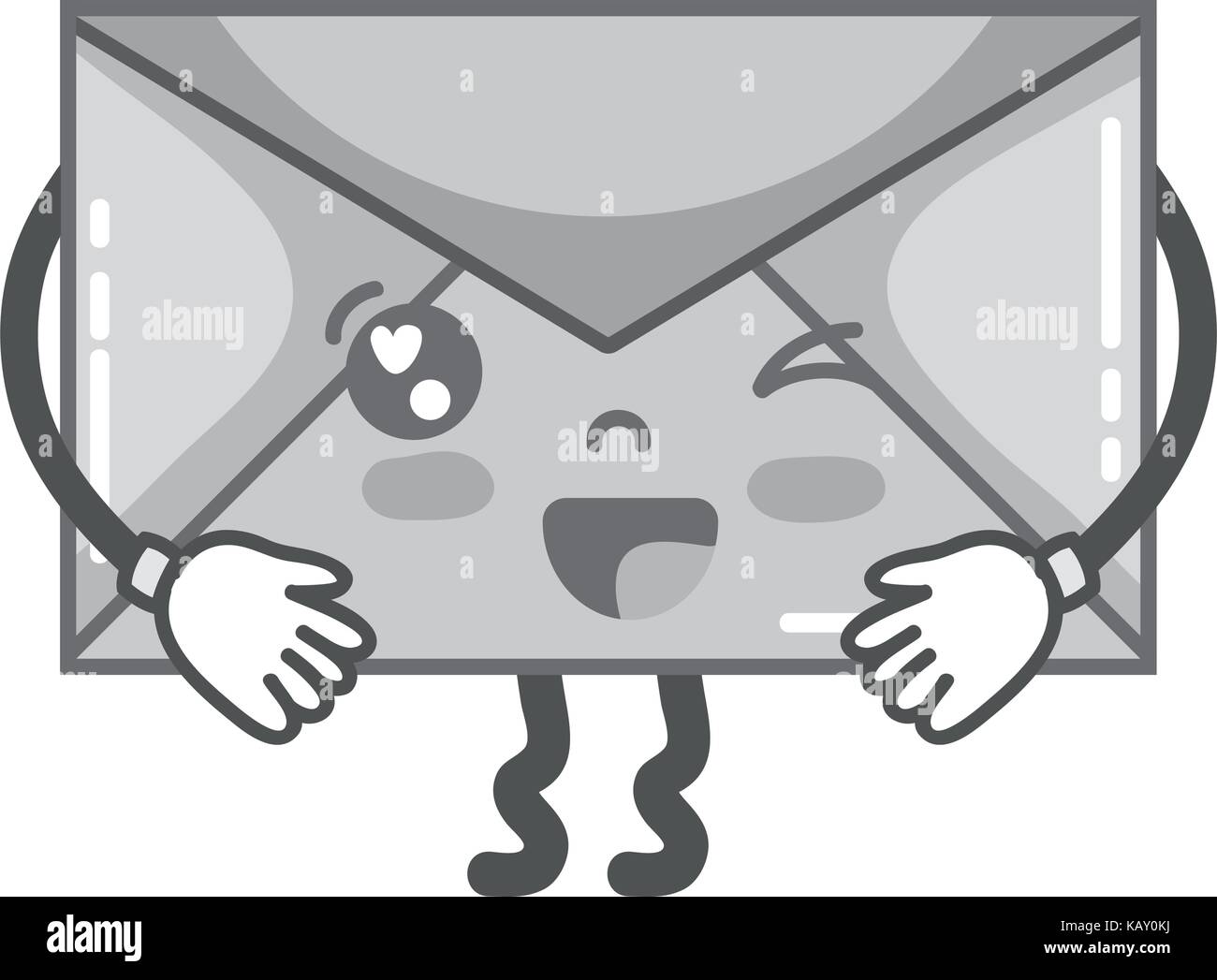grayscale kawaii cute funny e-mail message Stock Vector Image & Art - Alamy